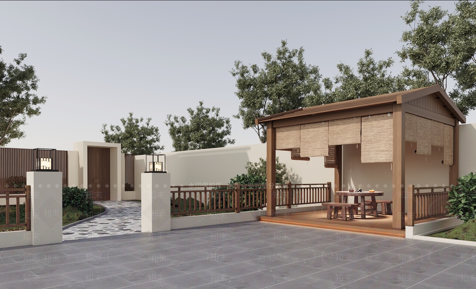 侘寂风居家庭院3D模型下载【ID:1139096456】_知末3d模型网