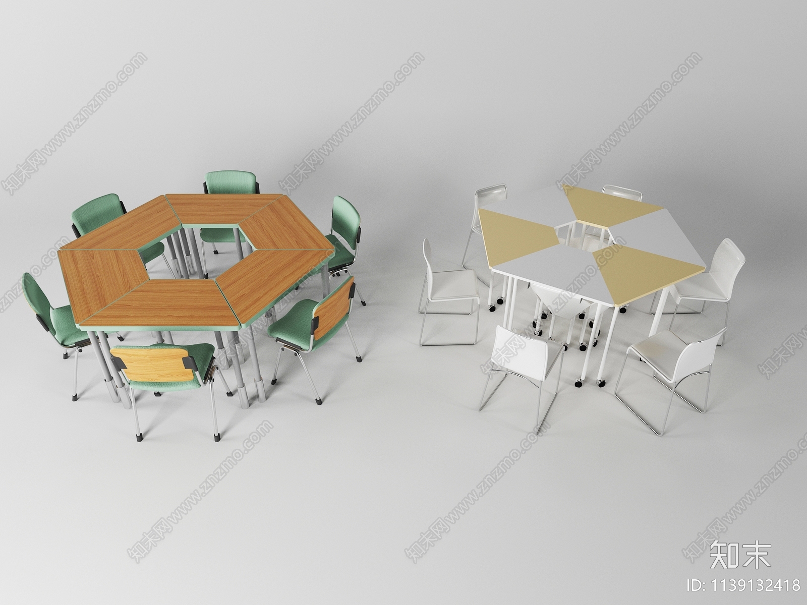 现代学生书桌椅3d模型下载【id1139132418】知末3d模型网