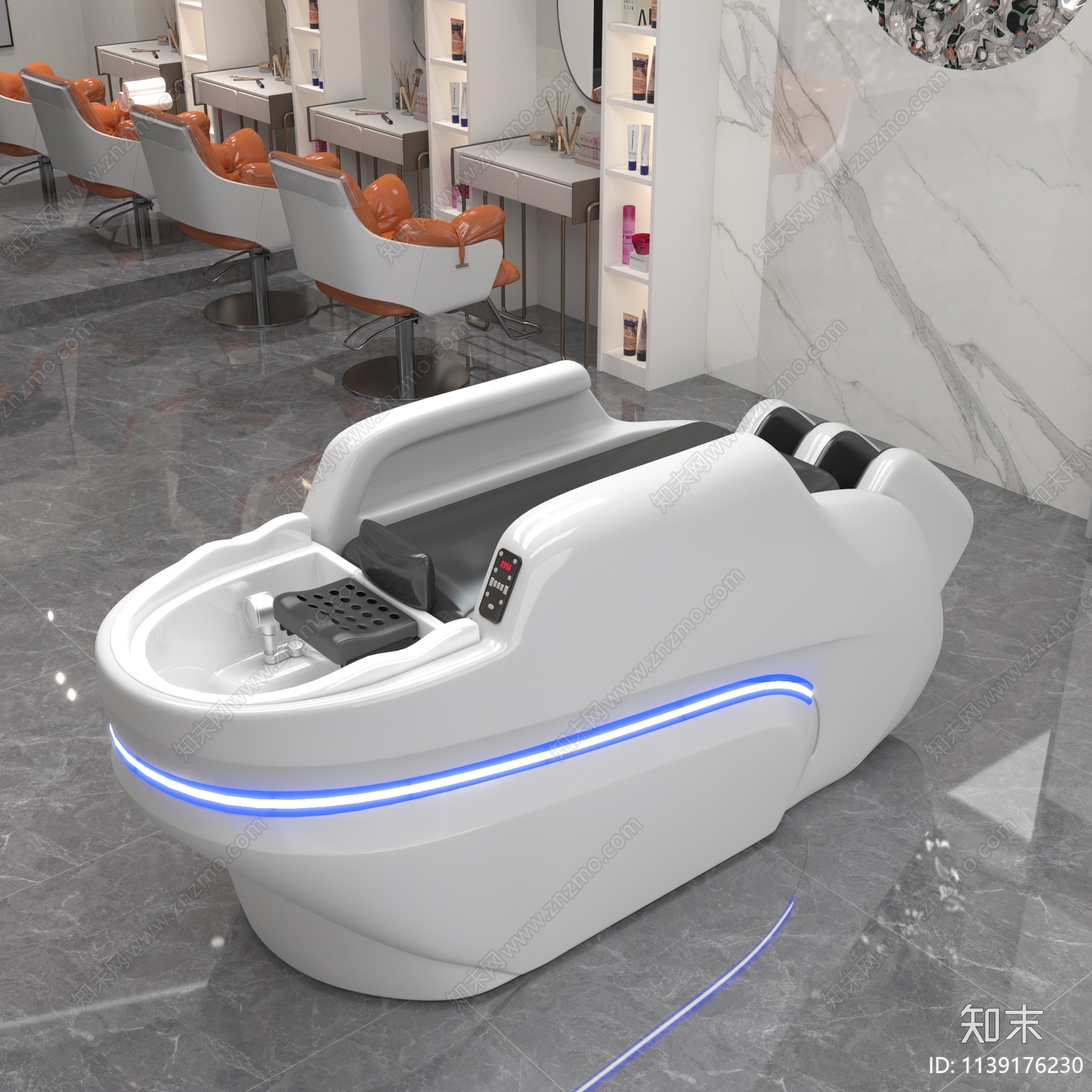 现代美发店3d模型下载【id1139176230】知末3d模型网