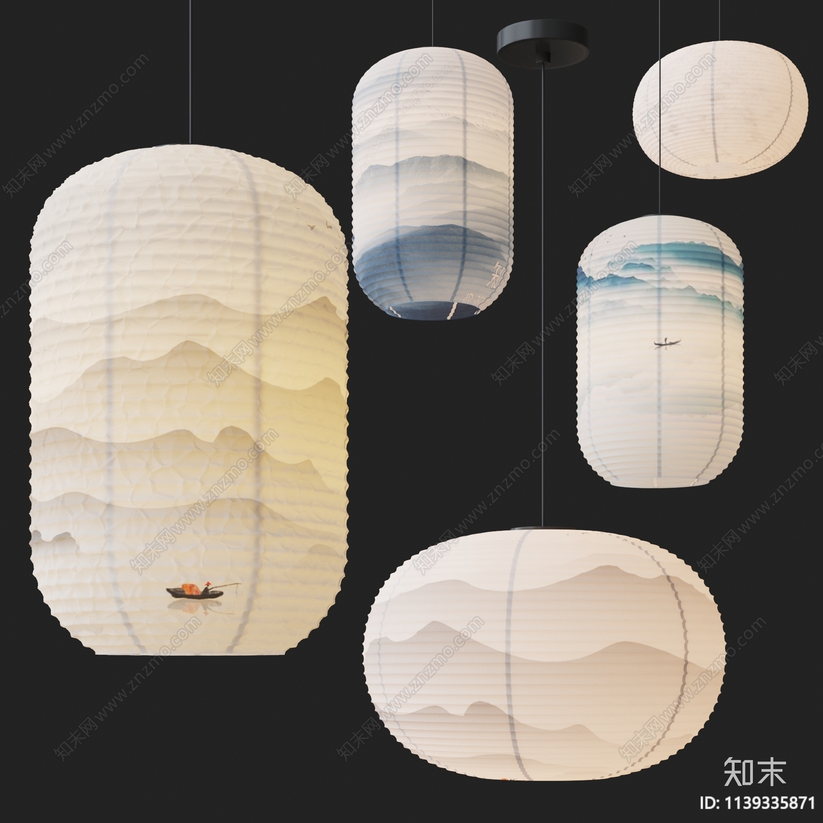 中式灯笼3d模型下载【id1139335871】知末3d模型网