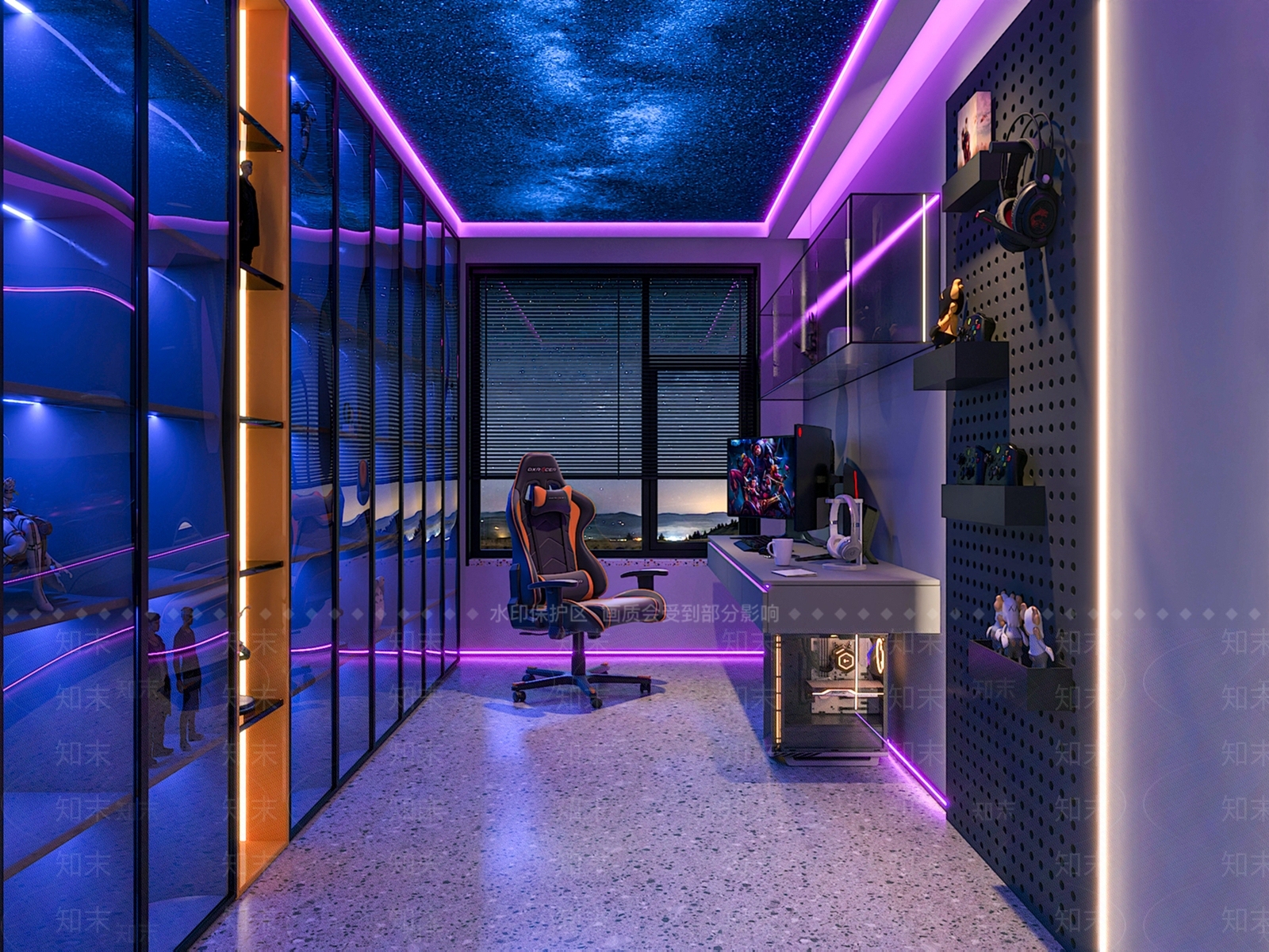 现代科技风电竞房3D模型下载【ID:1139408602】_知末3d模型网