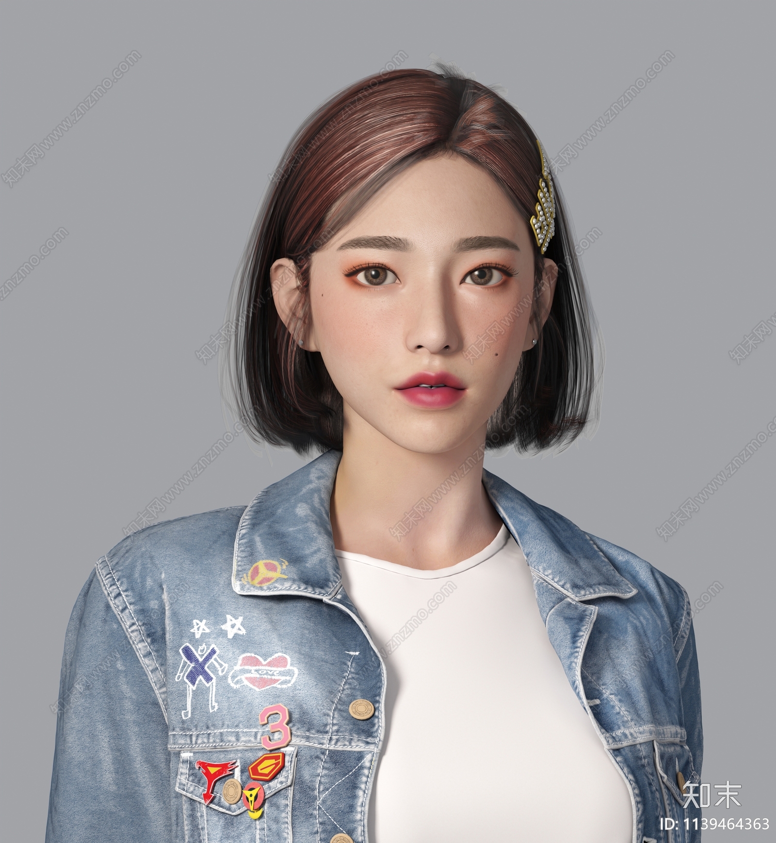女孩3d模型下载【id1139464363】知末3d模型网