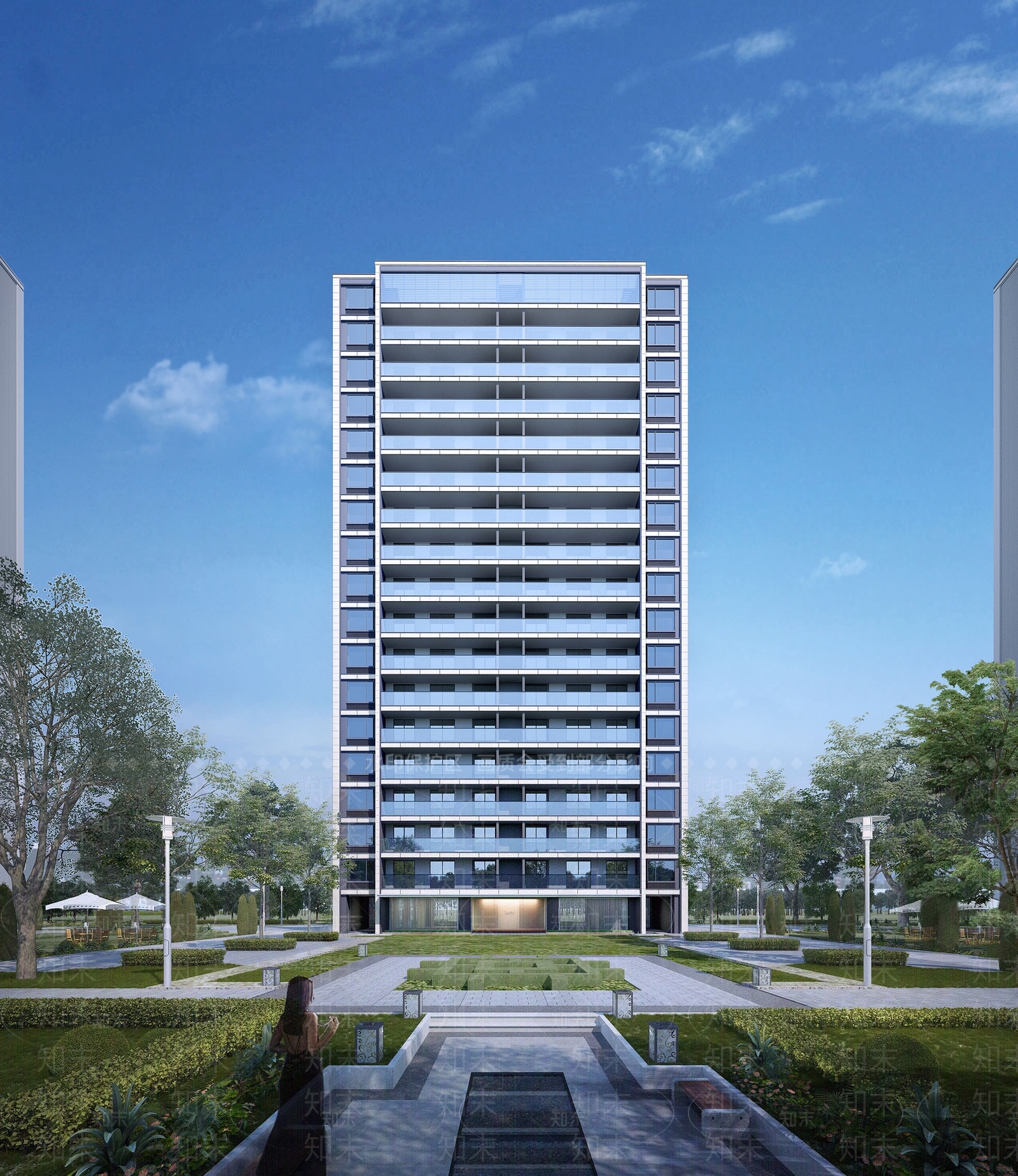 现代框型高层住宅3D模型下载【ID:1139509048】_知末3d模型网