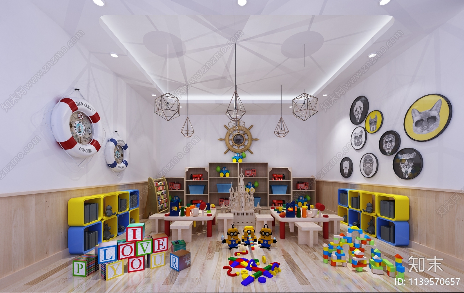 现代幼儿园建构室3d模型下载【id1139570657】知末3d模型网