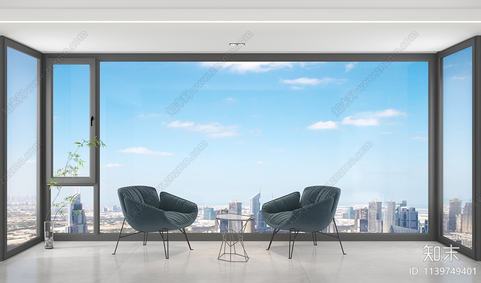 现代落地窗3d模型下载【id1139749401】知末3d模型网