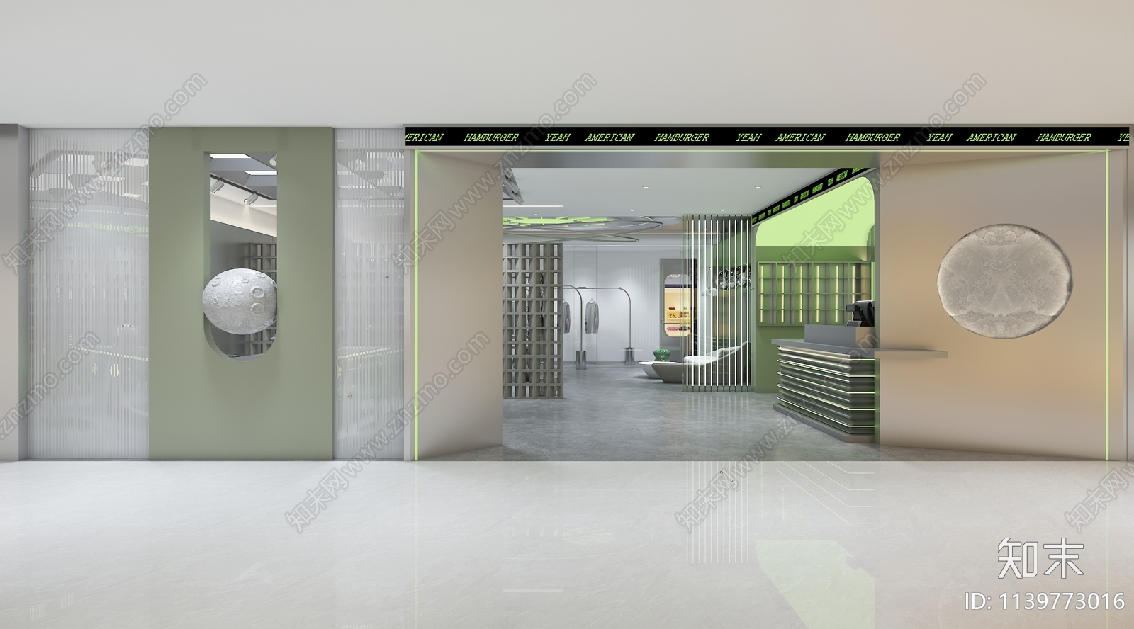 现代科技感服装店3d模型下载【id1139773016】知末3d模型网