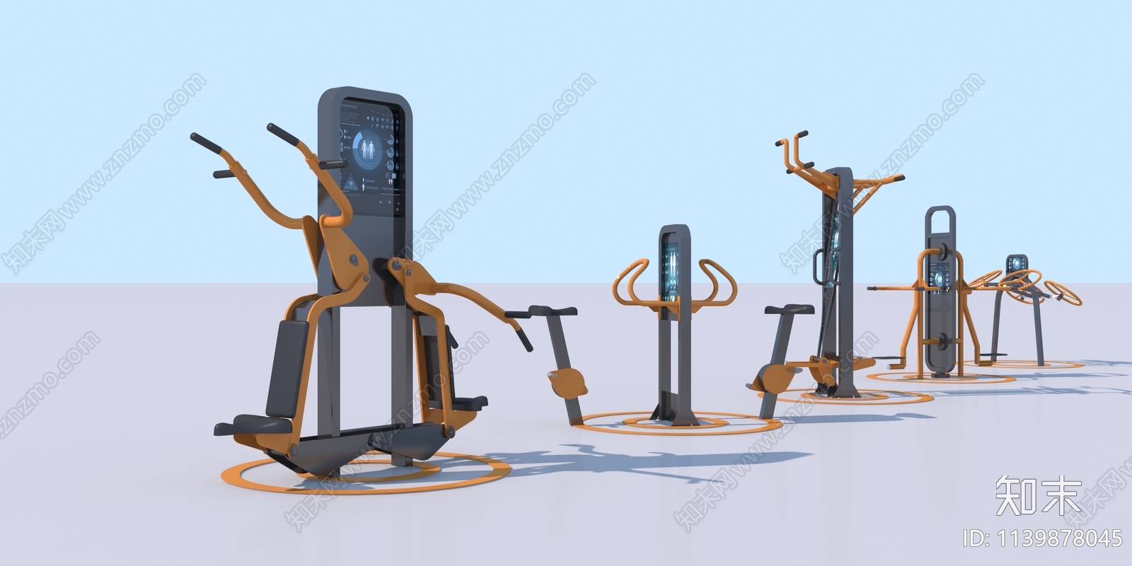 户外智能健身器材3d模型下载【id1139878045】知末3d模型网
