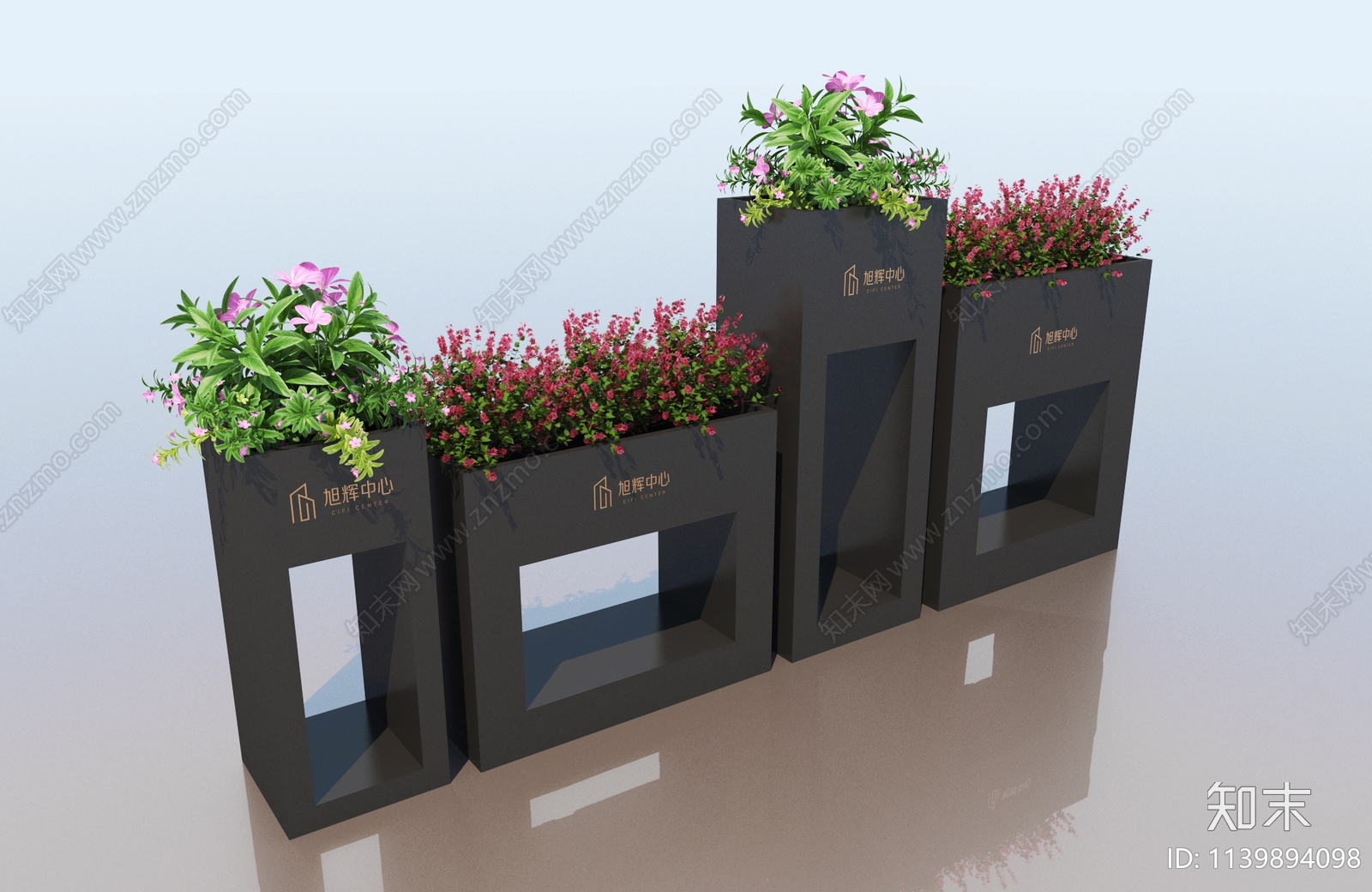 现代花箱3d模型下载【id1139894098】知末3d模型网