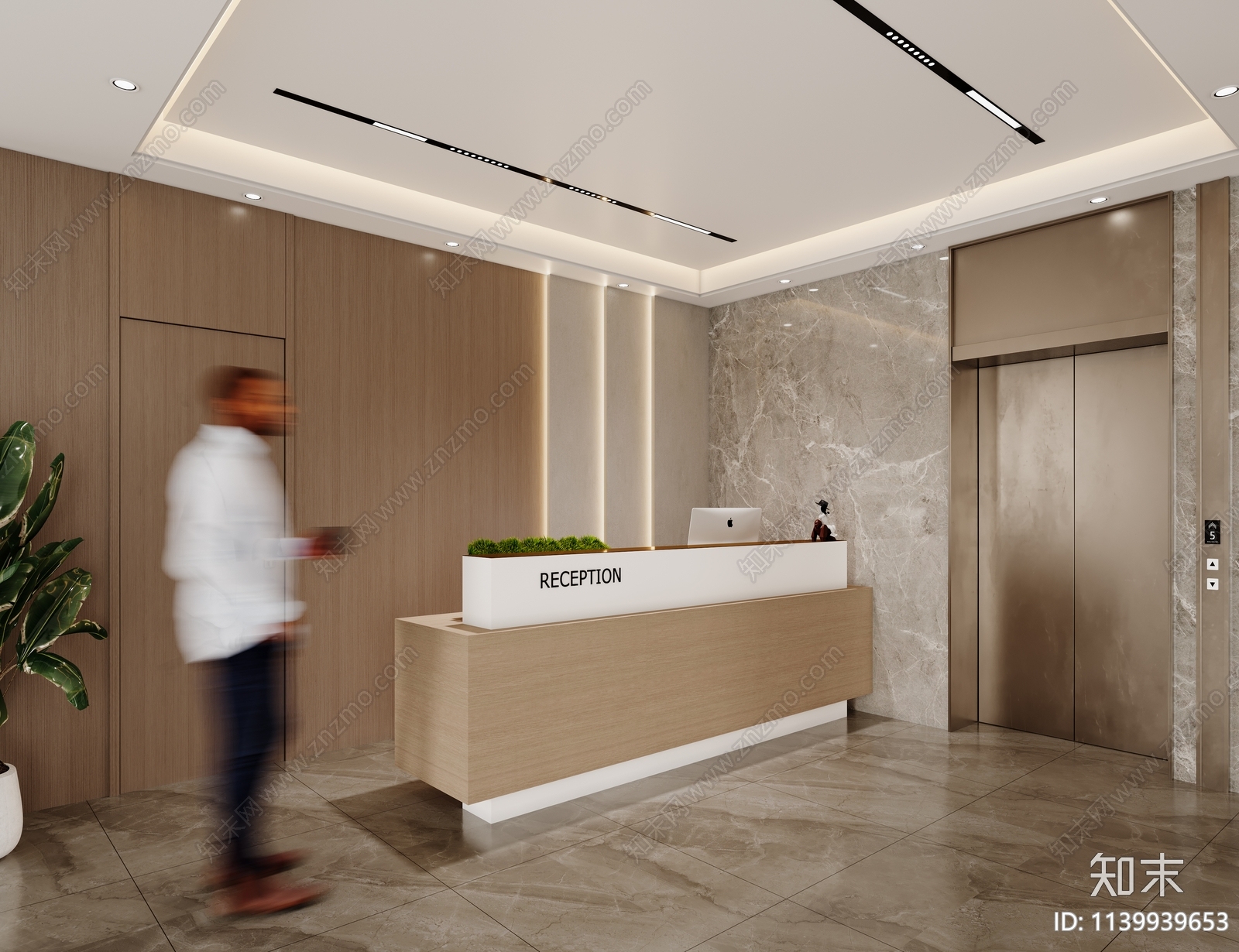 现代公司前台3d模型下载【id1139939653】知末3d模型网