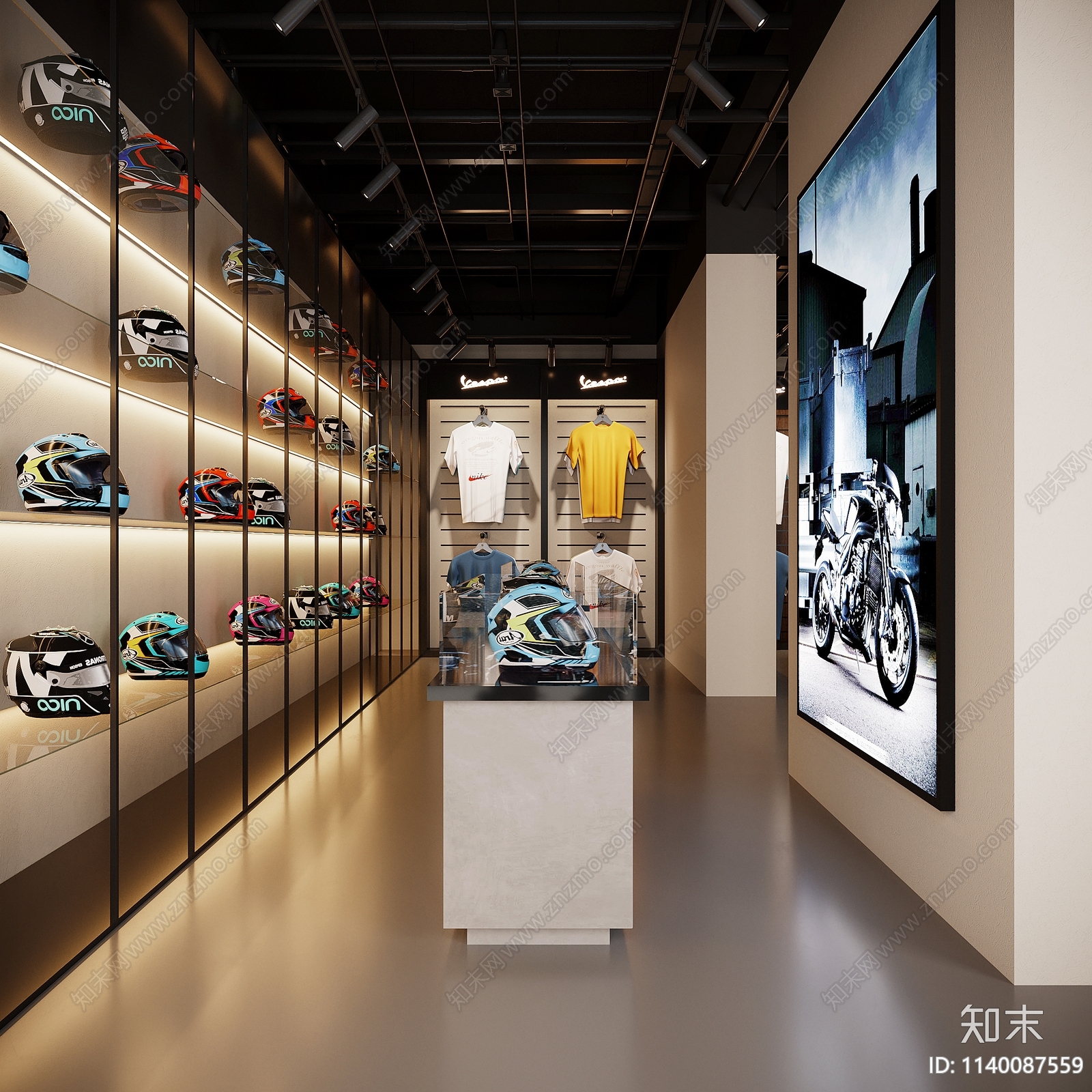 现代摩托车店3d模型下载【id1140087559】知末3d模型网