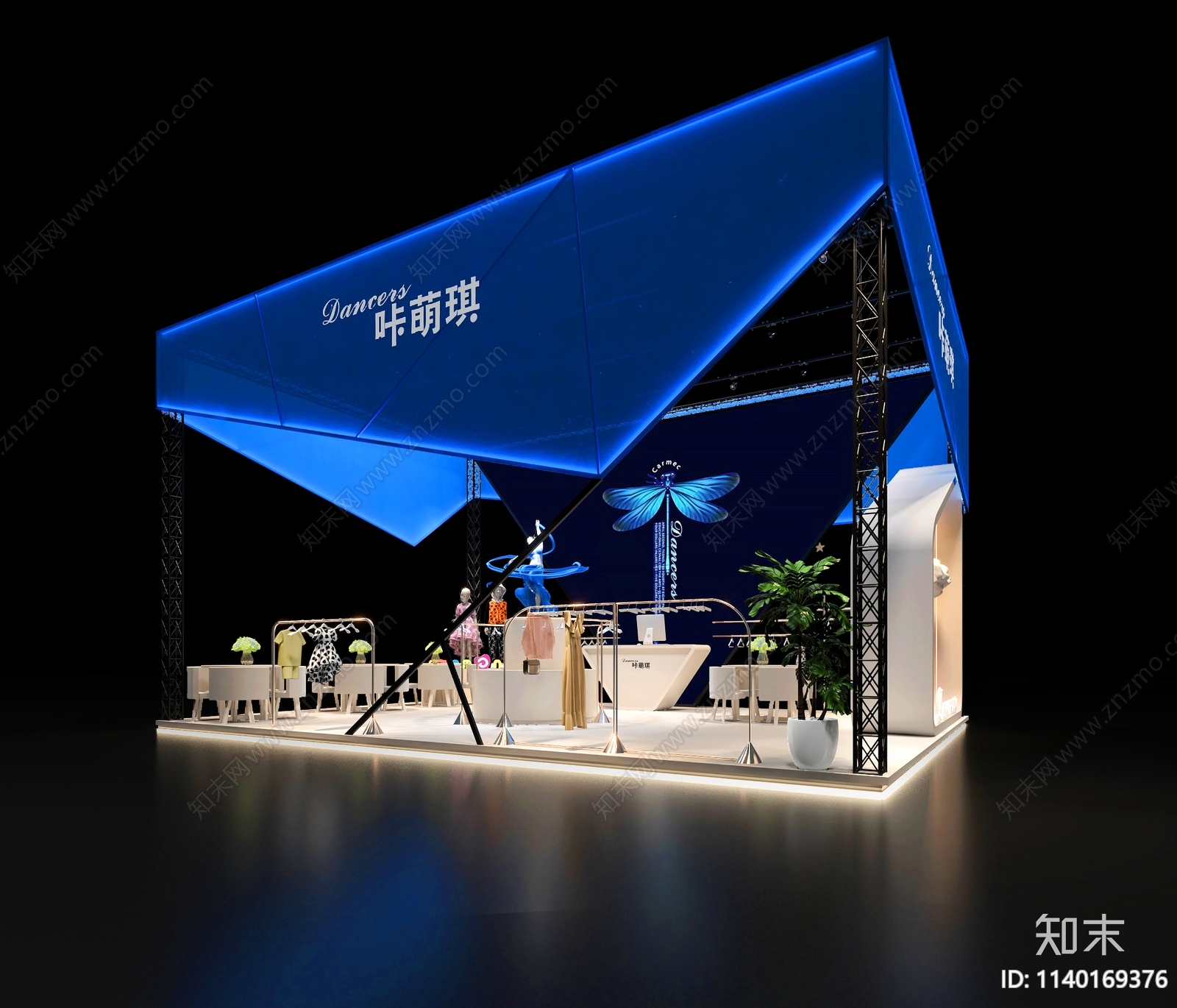 现代商场服装柜台3d模型下载【id1140169376】知末3d模型网