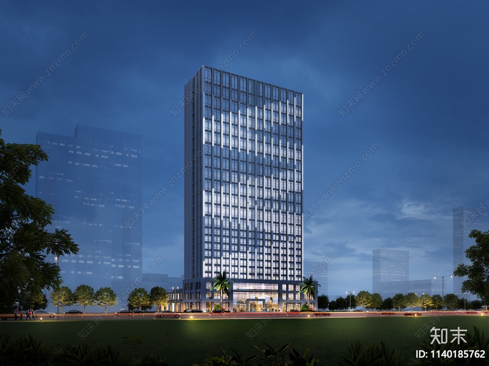 现代办公楼3d模型下载【id1140185762】知末3d模型网