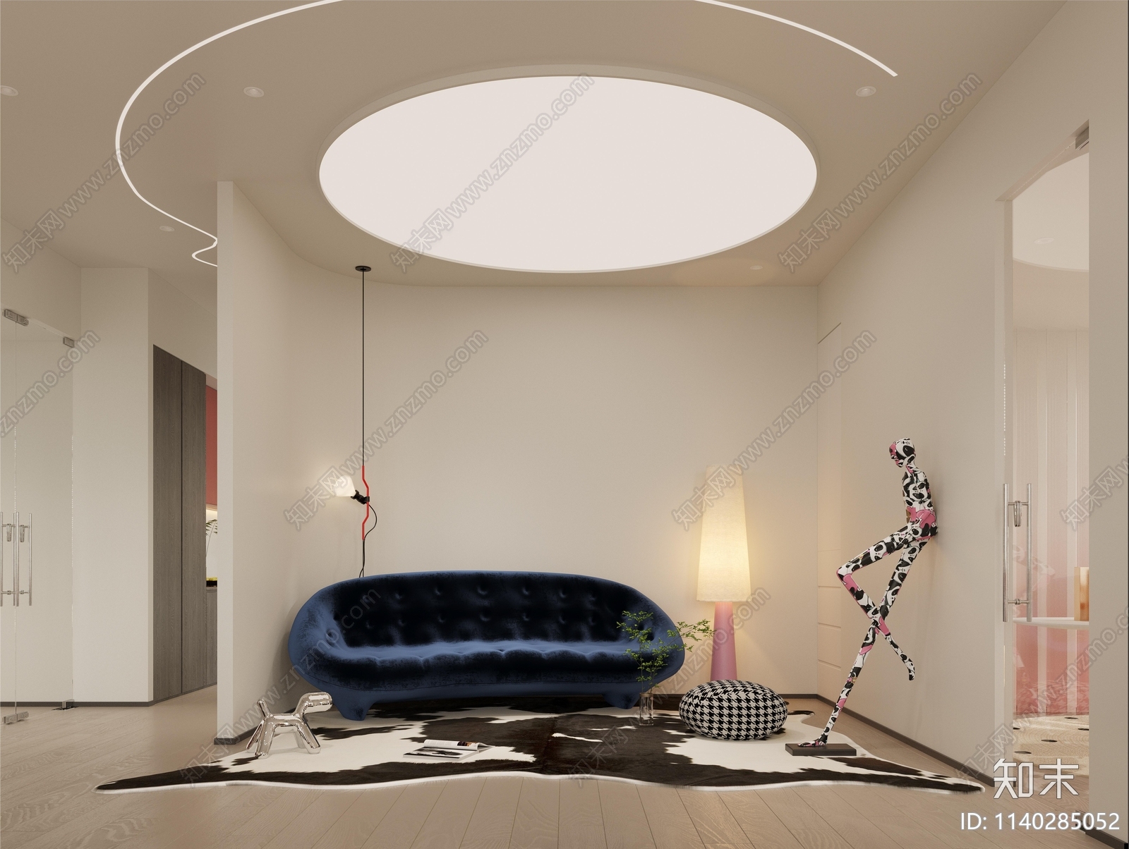 现代网红公司大堂休息区3d模型下载【id1140285052】知末3d模型网
