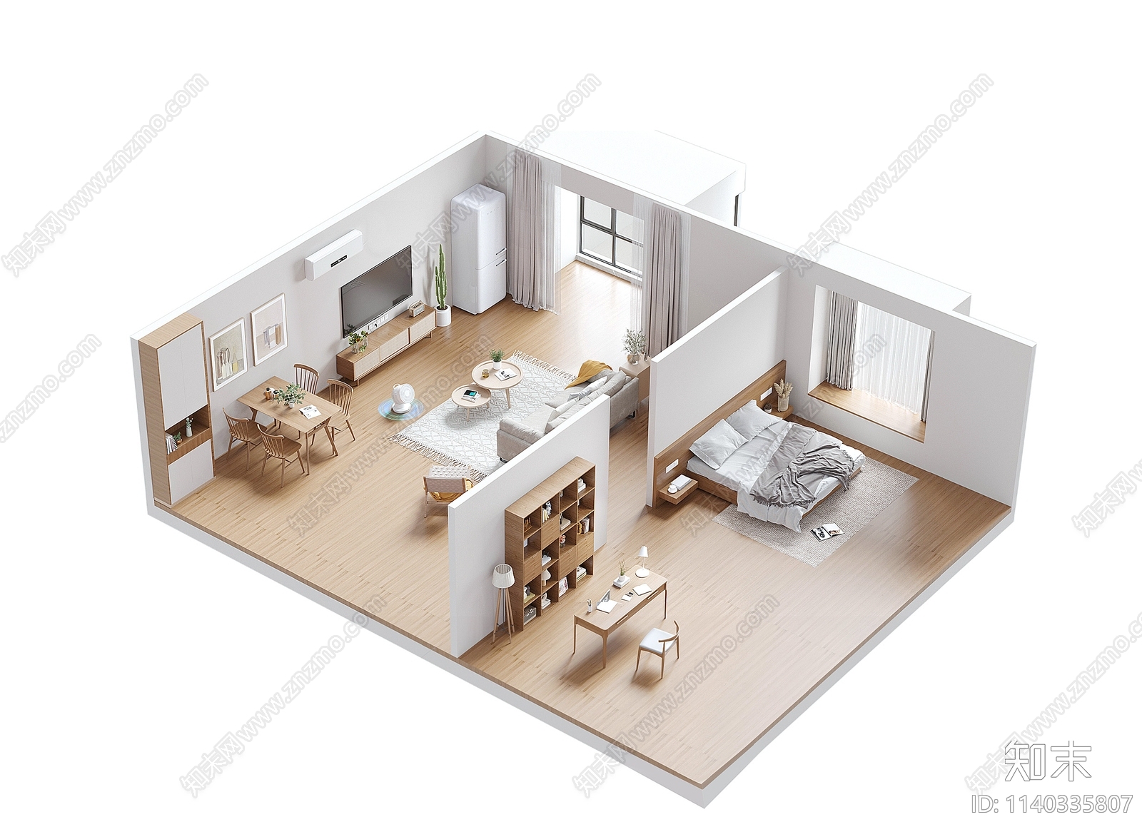 日式样板房鸟瞰图3d模型下载【id1140335807】知末3d模型网