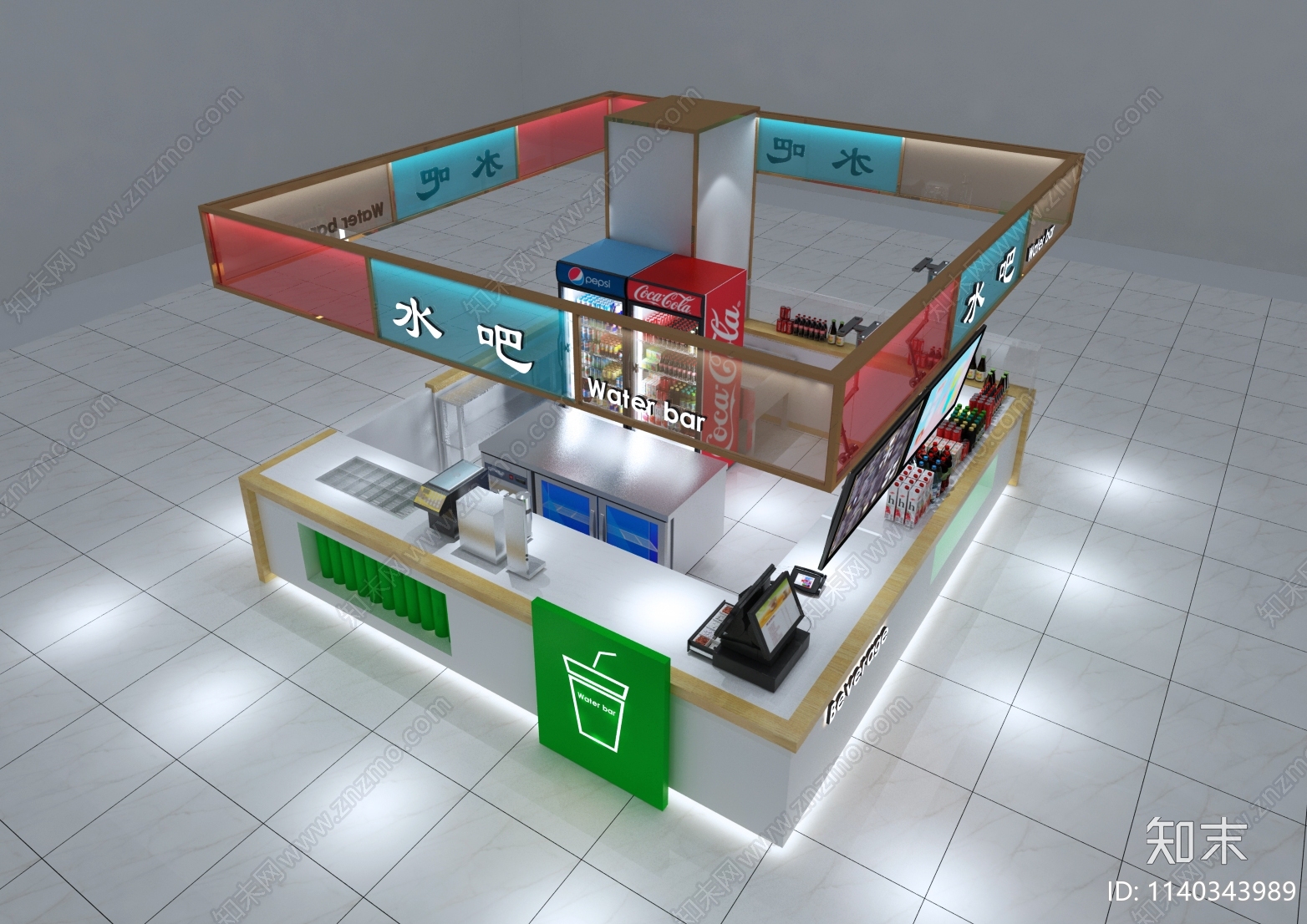 现代商场柜台3d模型下载【id1140343989】知末3d模型网