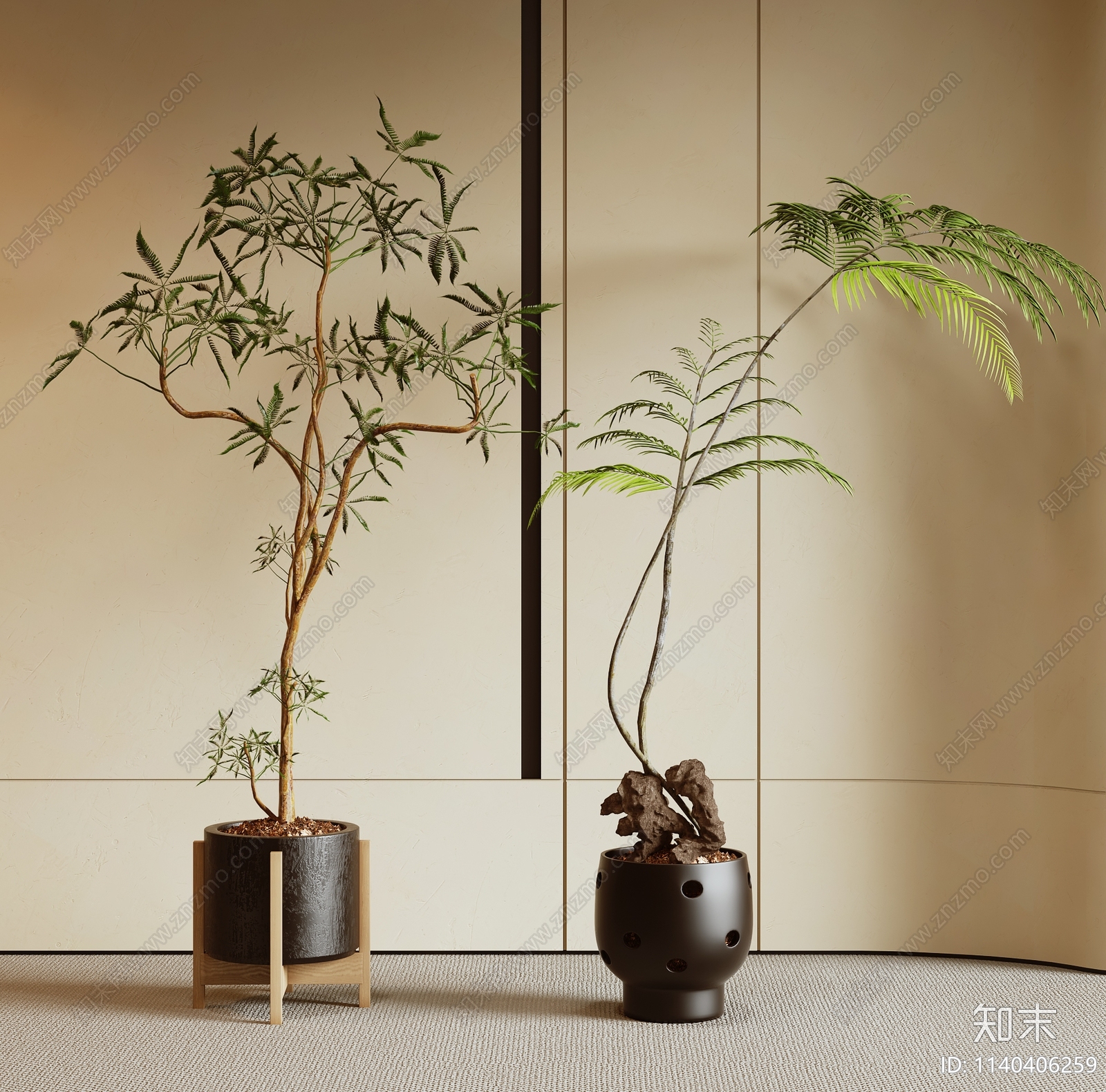 盆栽绿植3d模型下载【id1140406259】知末3d模型网
