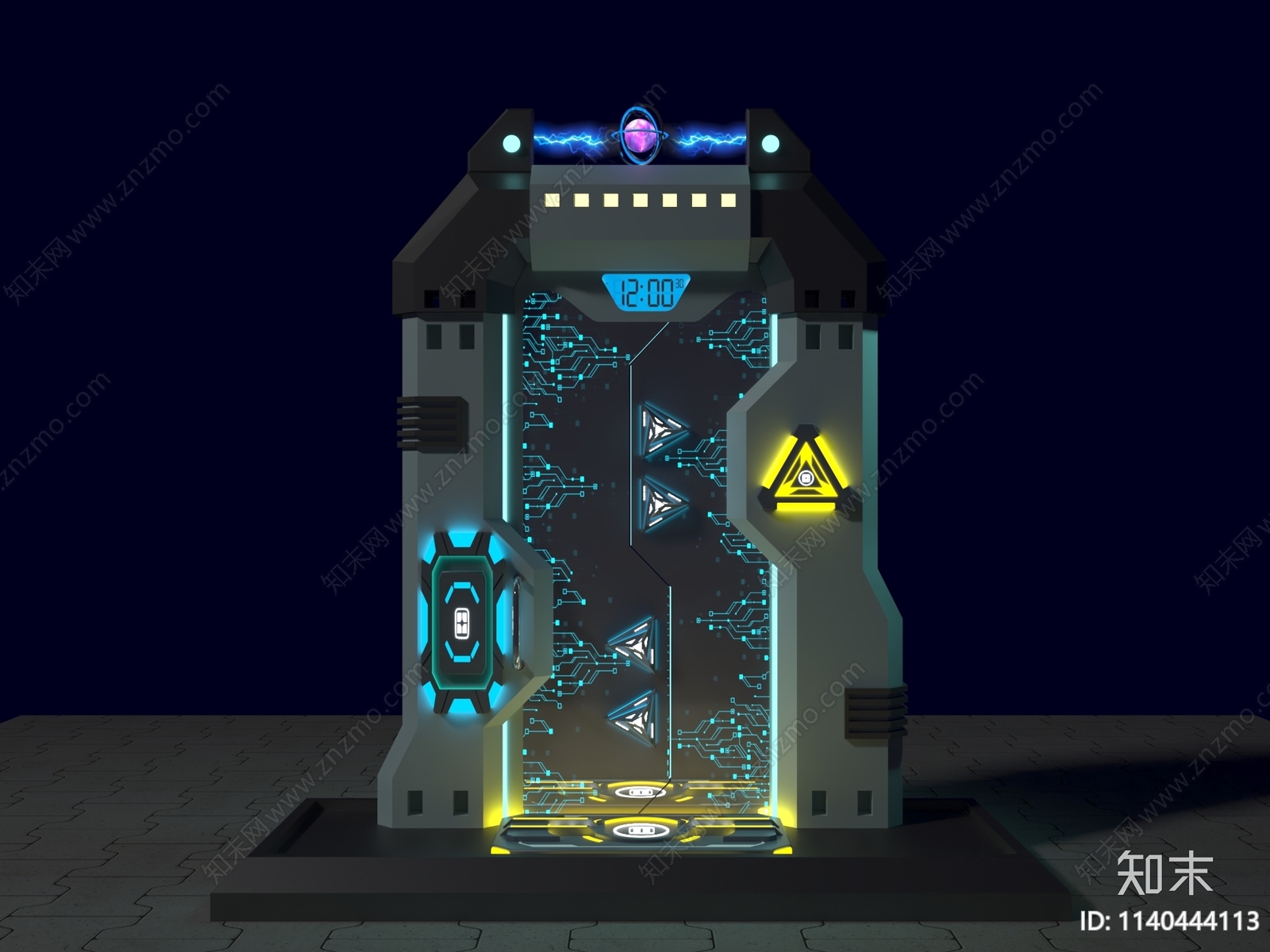 现代科幻门3d模型下载【id1140444113】知末3d模型网
