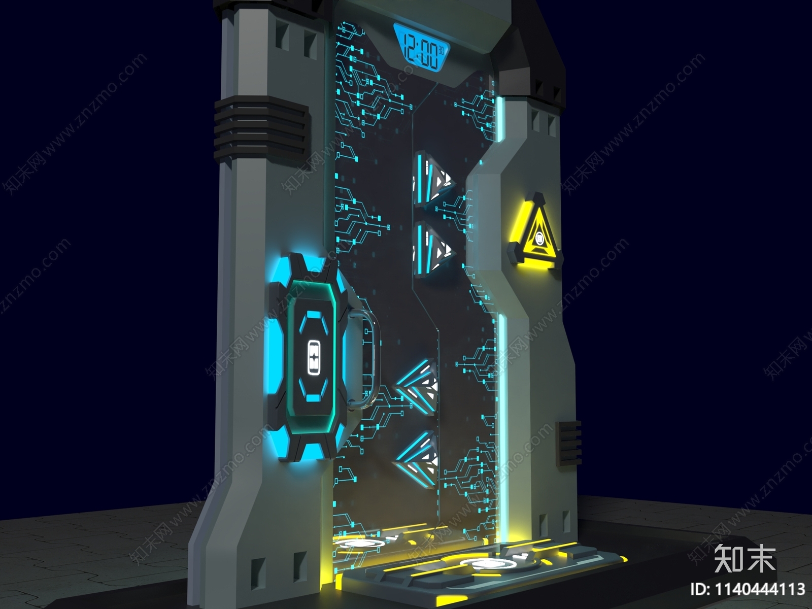 现代科幻门3d模型下载【id1140444113】知末3d模型网