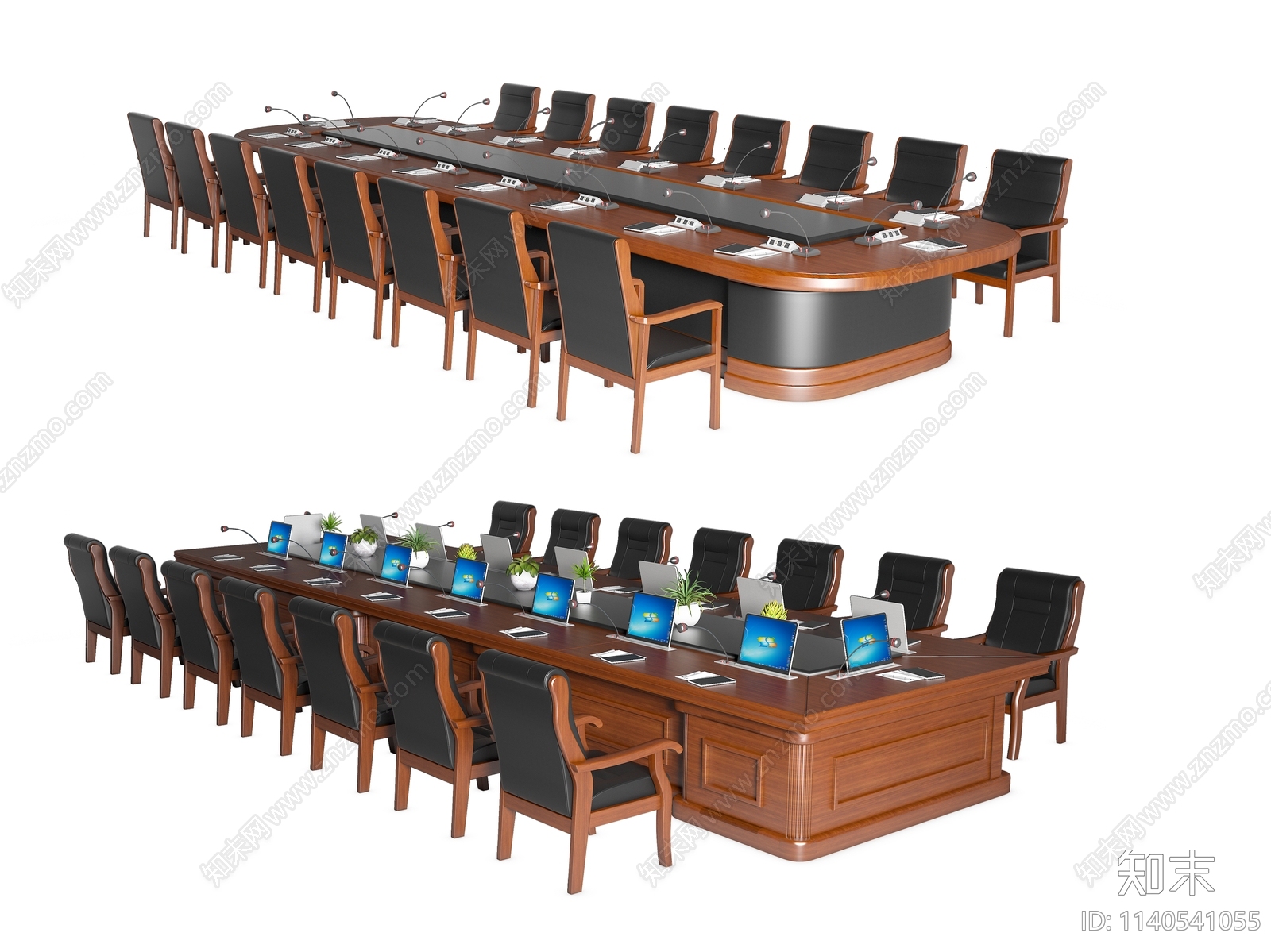 现代党政机关单位会议桌椅组合3d模型下载【id1140541055】知末3d模型网