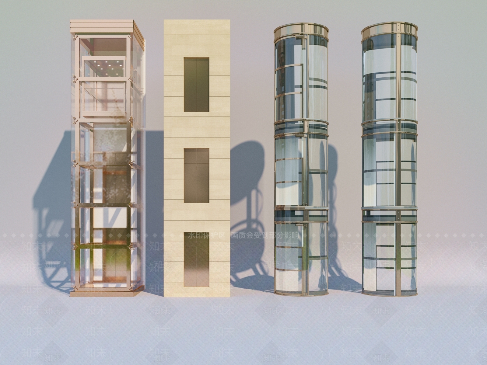 现代观光电梯3D模型下载【ID:1140544000】_知末3d模型网