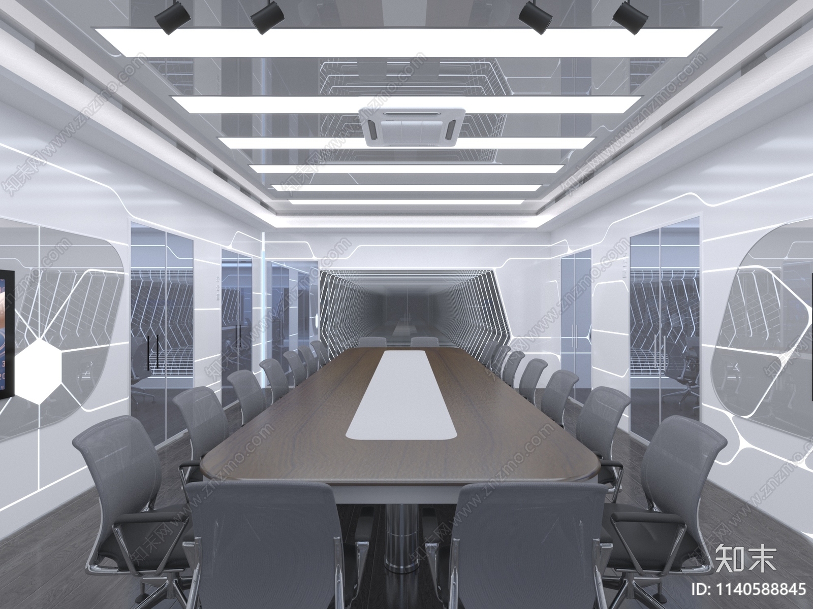 现代办公会议室3d模型下载【id1140588845】知末3d模型网