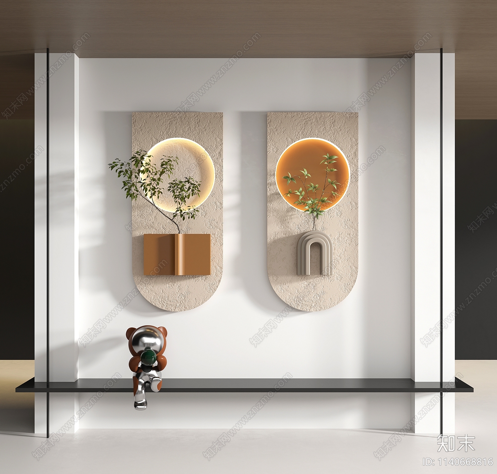 现代艺术墙饰挂件3d模型下载【id1140668816】知末3d模型网