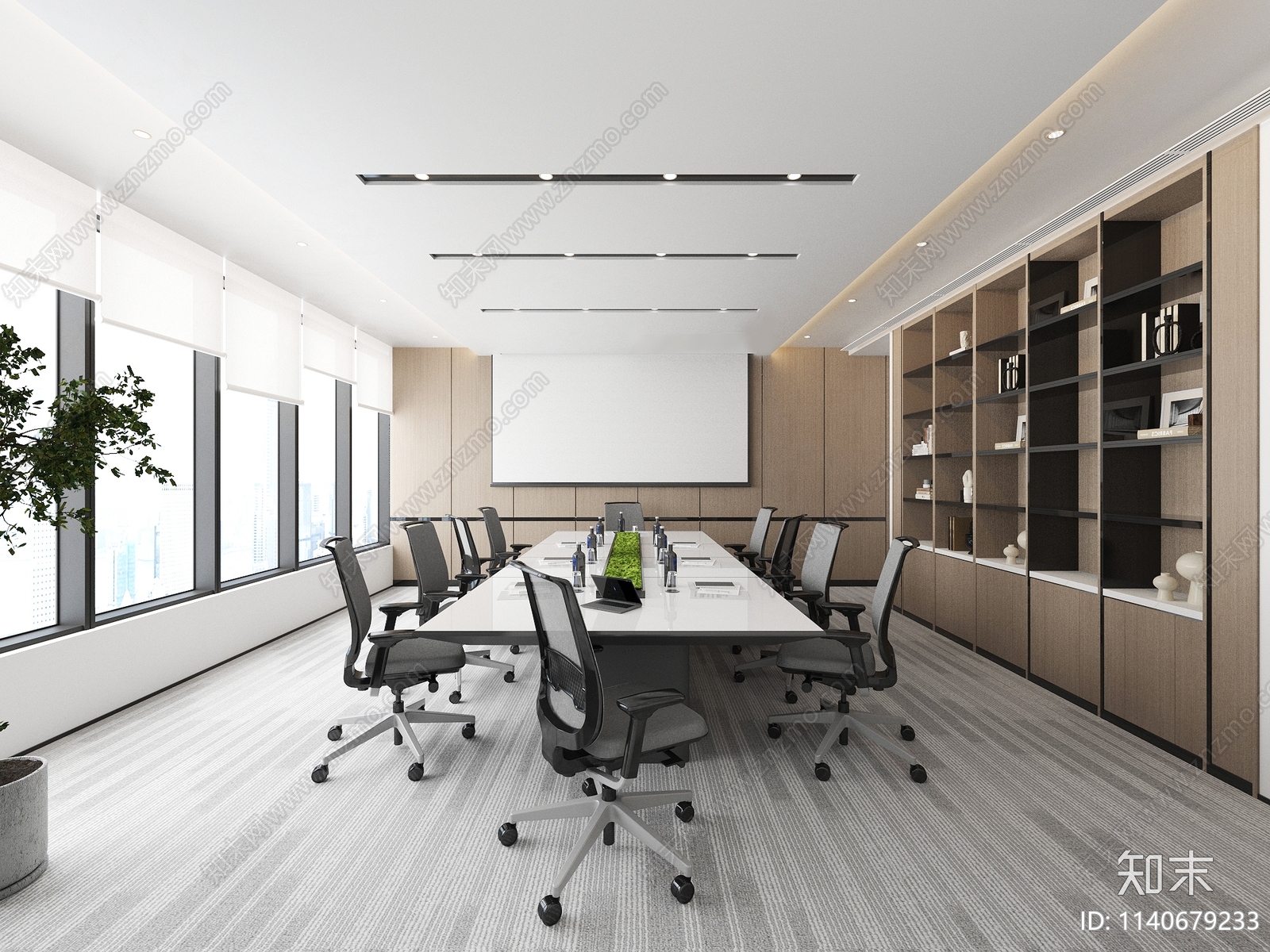现代公司办公会议室3d模型下载【id1140679233】知末3d模型网