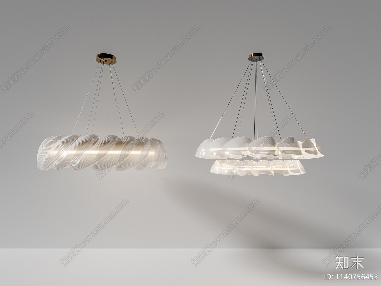 法式奶油风吊灯3d模型下载【id1140756455】知末3d模型网