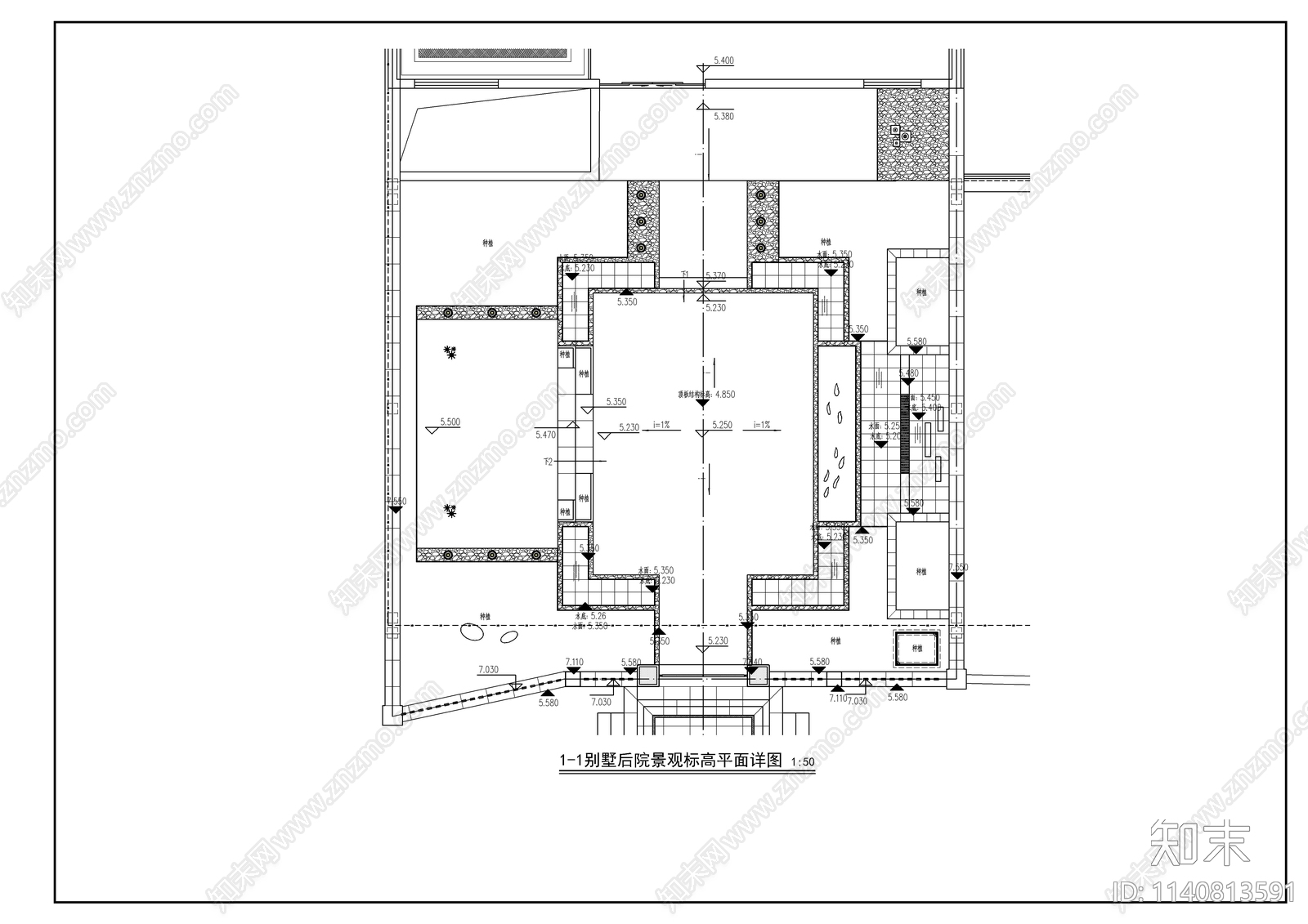 别墅庭院景观施工图下载【ID:1140813591】_知末案例馆