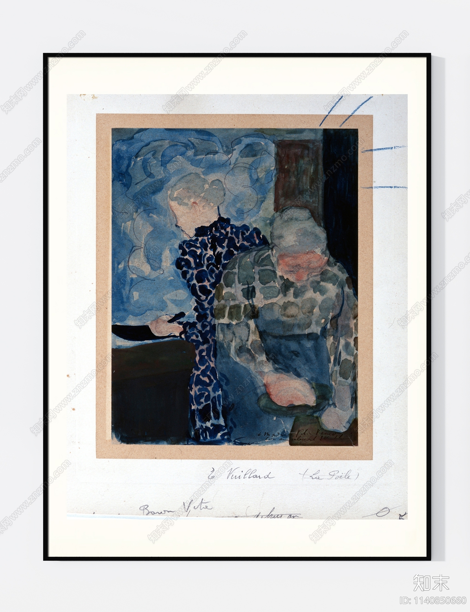 现代复古维亚尔作品人物装饰挂画3d模型下载【id1140850660】知末3d模型网