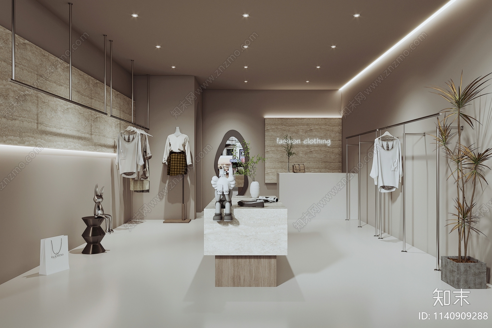 现代服装店3d模型下载【id1140909288】知末3d模型网