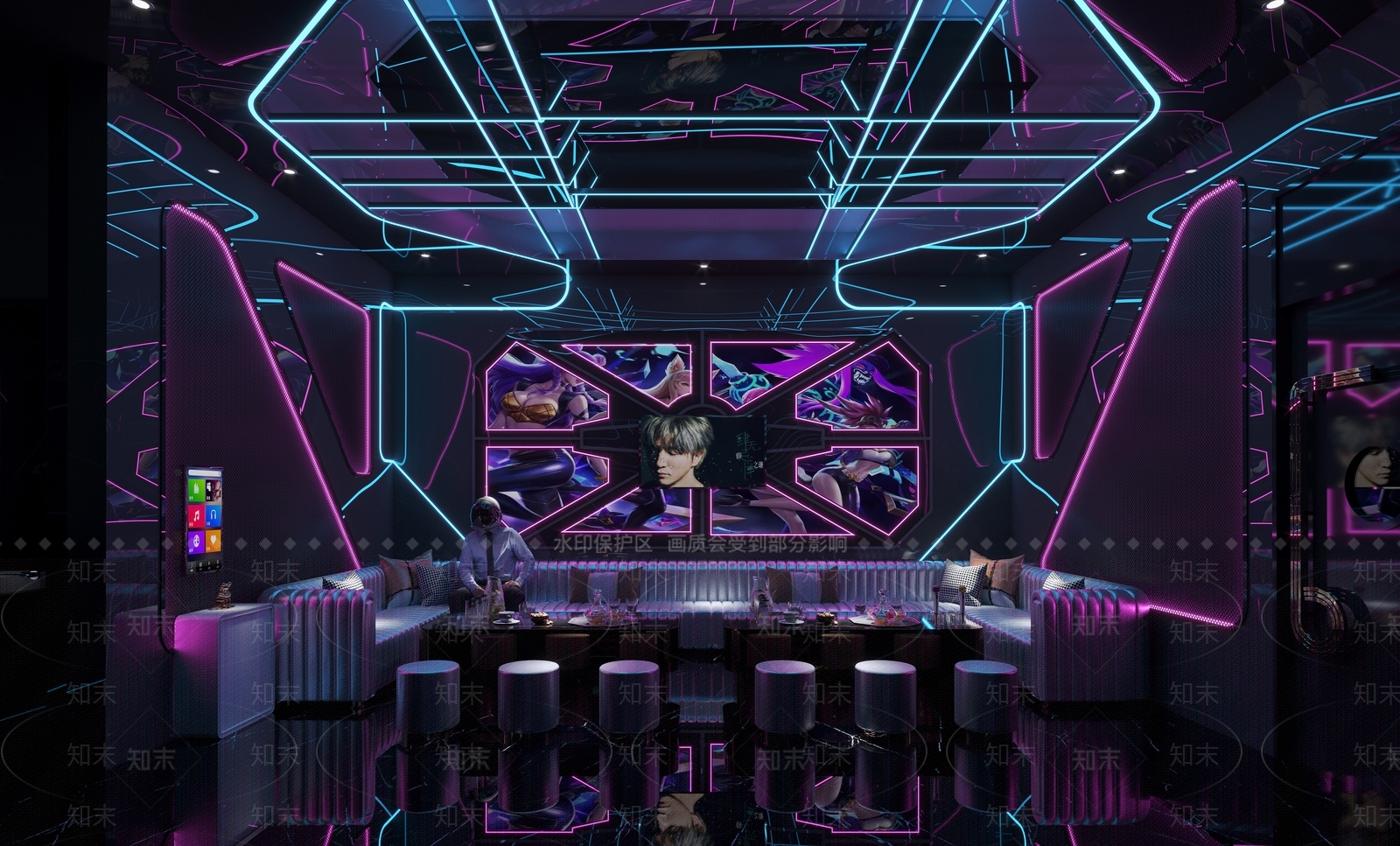 现代科技风KTV包间3D模型下载【ID:1141045437】_知末3d模型网