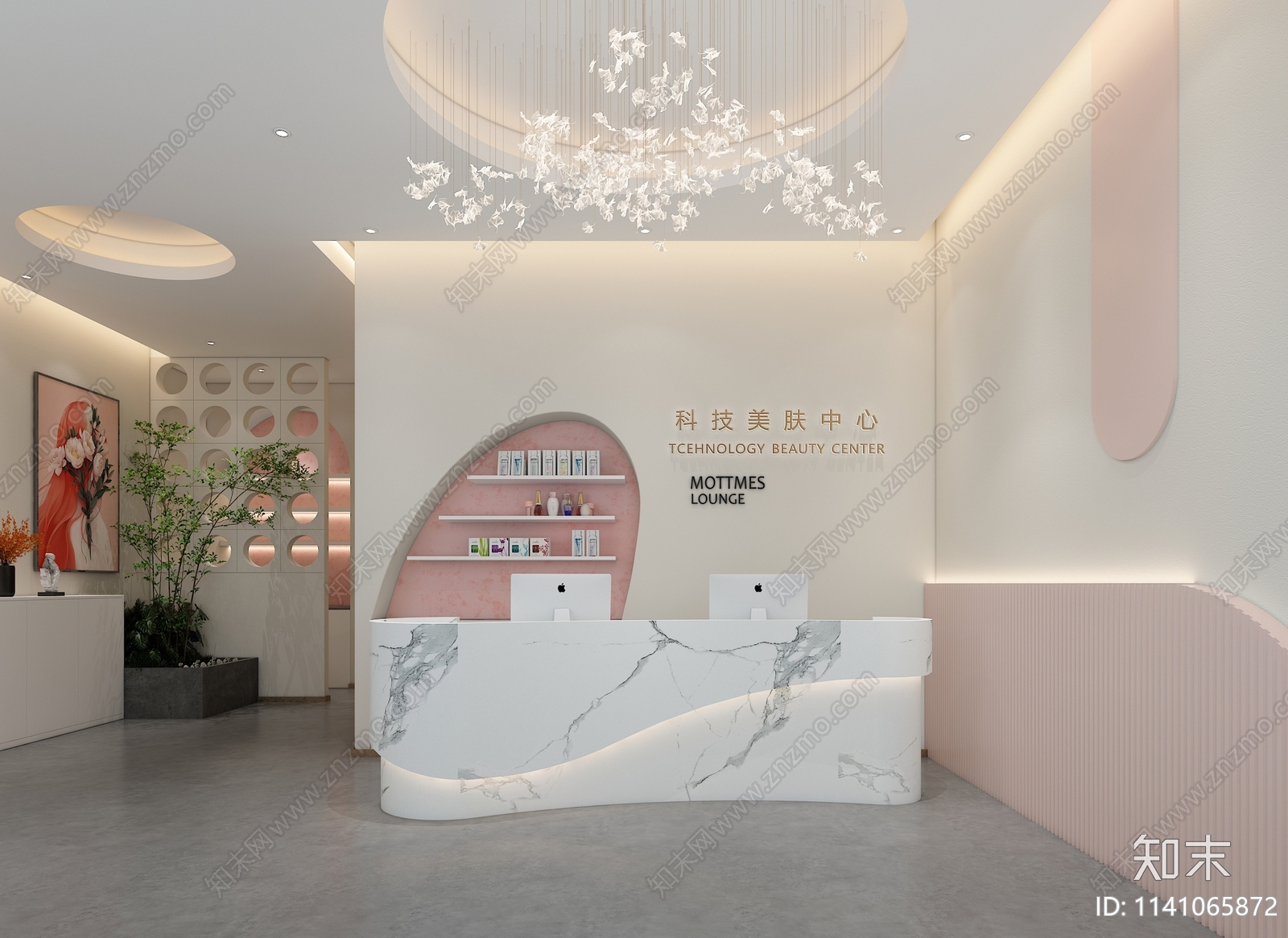现代美容spa店前台3d模型下载【id1141065872】知末3d模型网