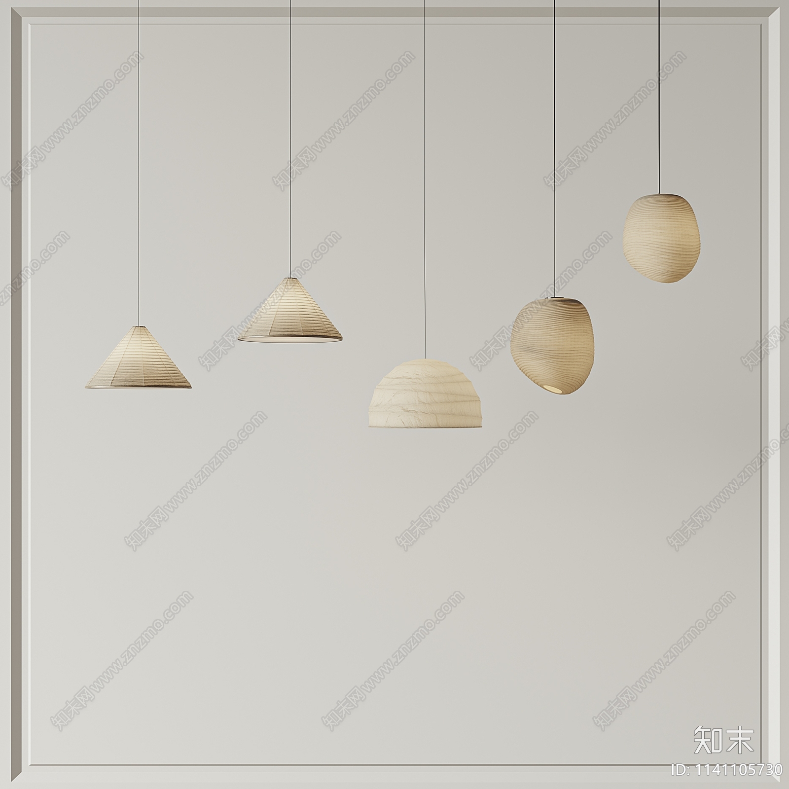 侘寂吊灯组合3d模型下载【id1141105730】知末3d模型网