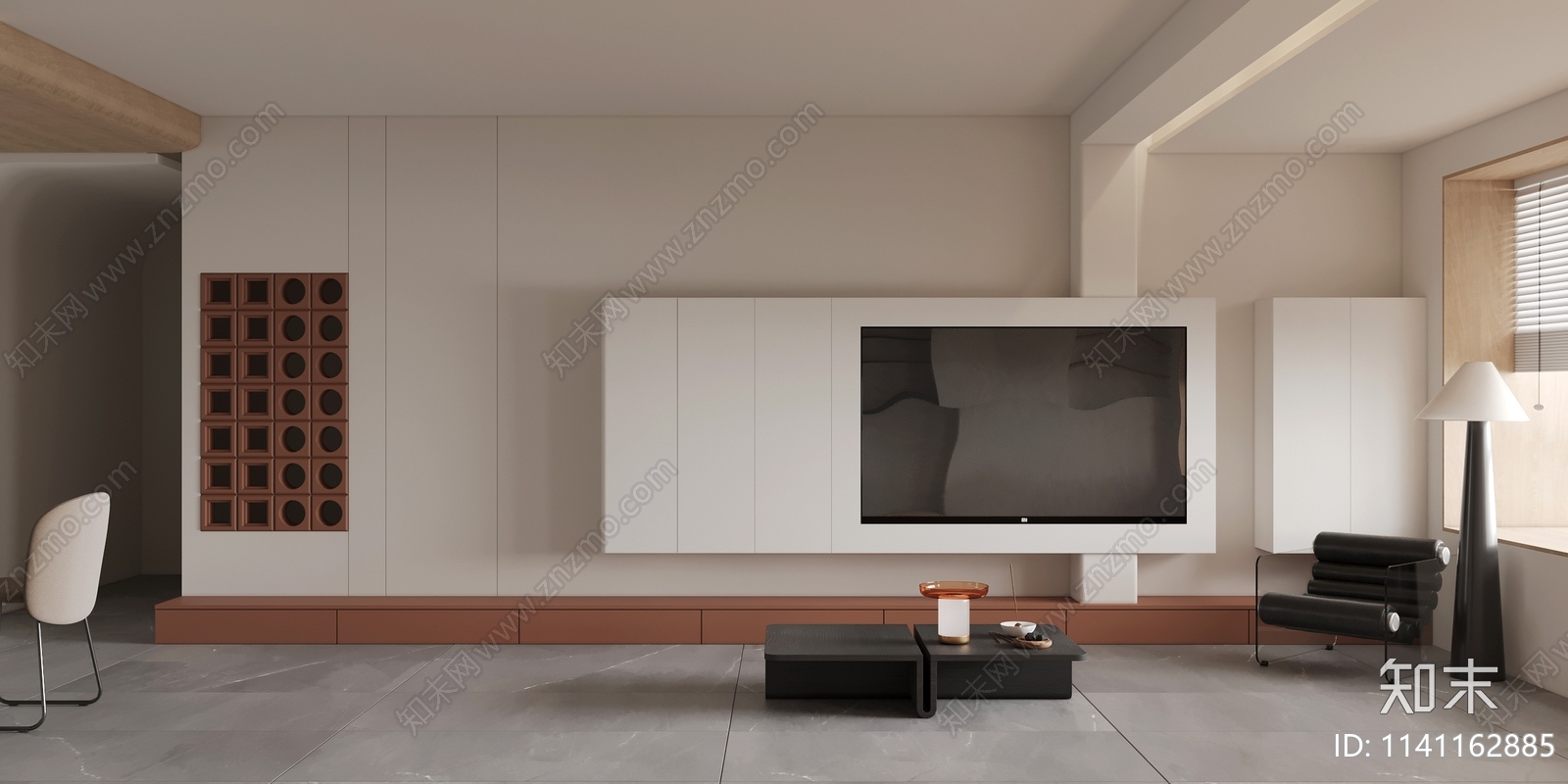 现代极简公寓客餐厅3d模型下载【id1141162885】知末3d模型网