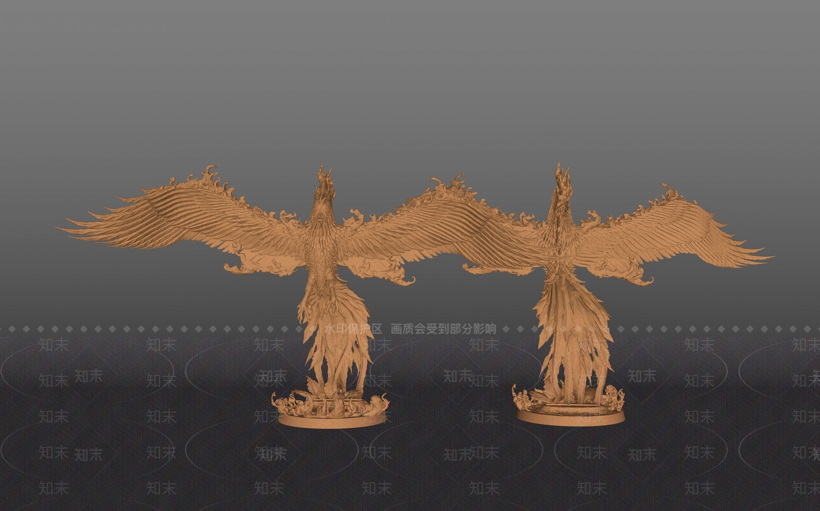 现代凤凰雕塑摆件装置SU模型下载【ID:1141172583】_知末su模型网
