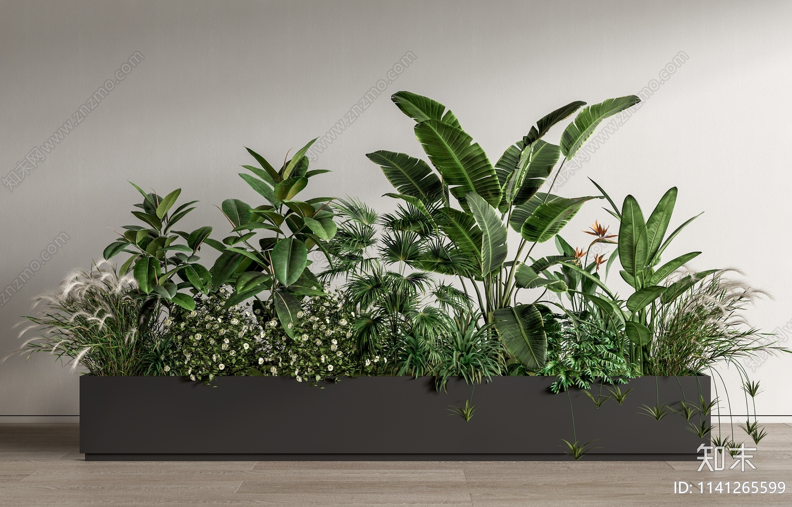 现代绿植花箱3d模型下载【id1141265599】知末3d模型网