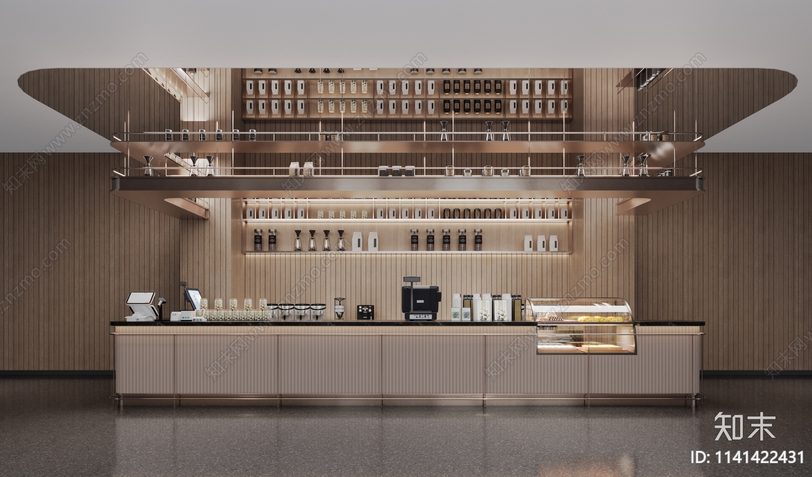 现代奶茶咖啡店收银台3d模型下载【id1141422431】知末3d模型网