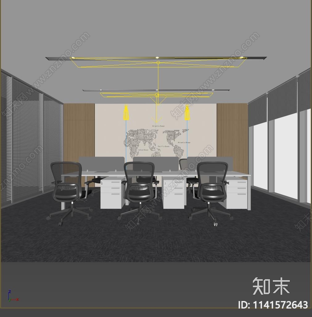 现代公共办公室3d模型下载【id1141572643】知末3d模型网