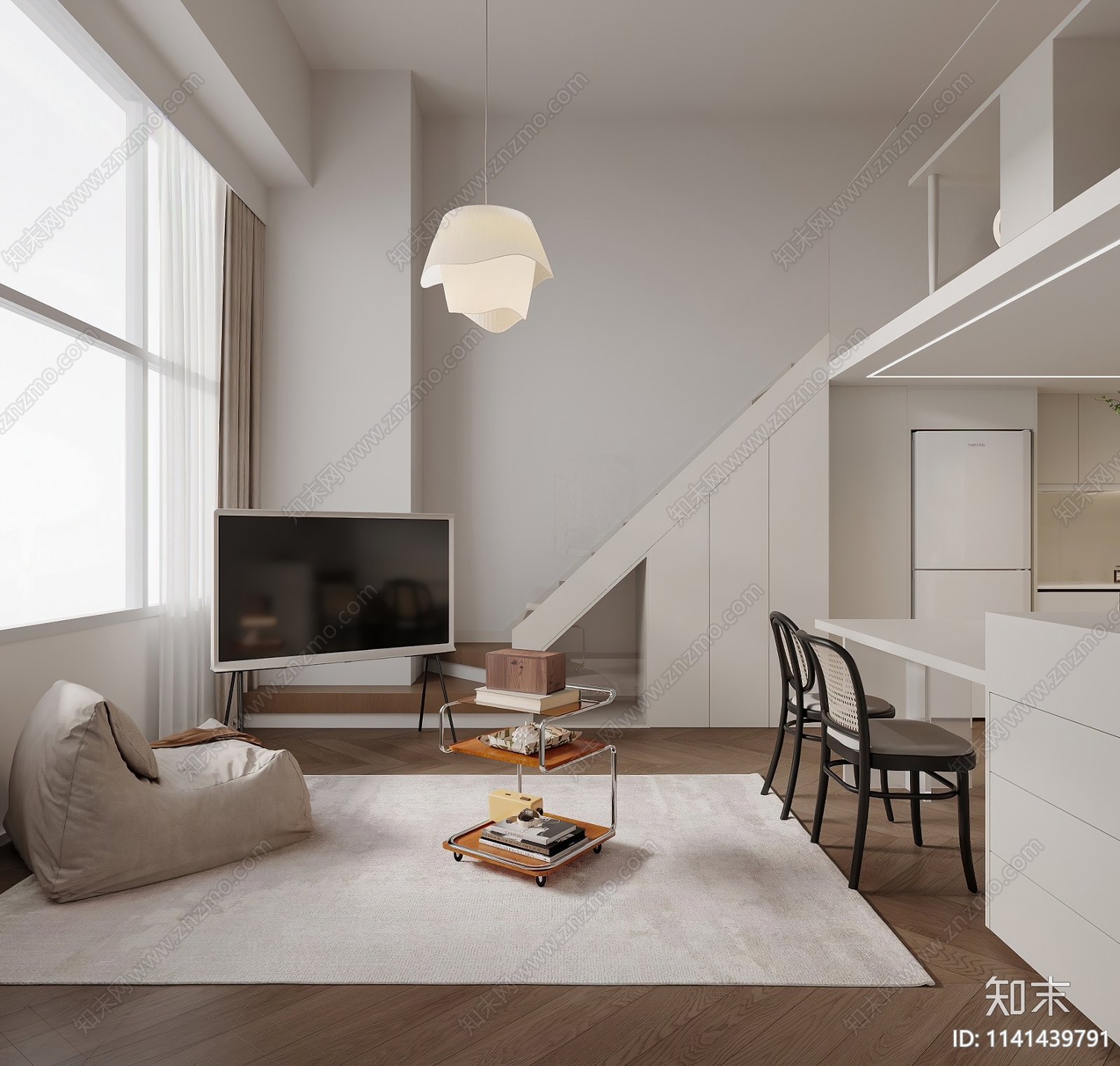 现代复式公寓3d模型下载【id1141439791】知末3d模型网