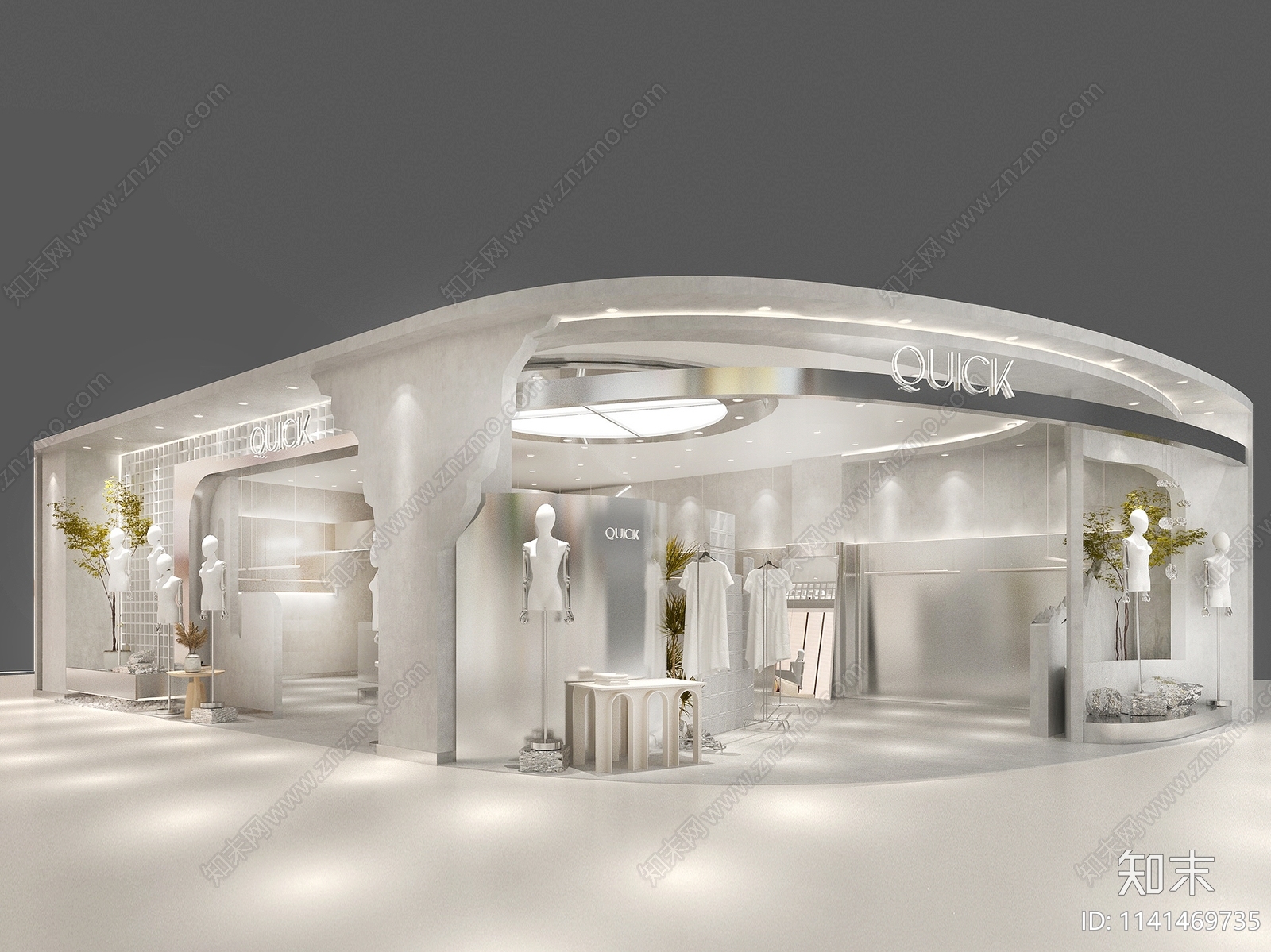 现代水泥复古女装店3d模型下载【id1141469735】知末3d模型网