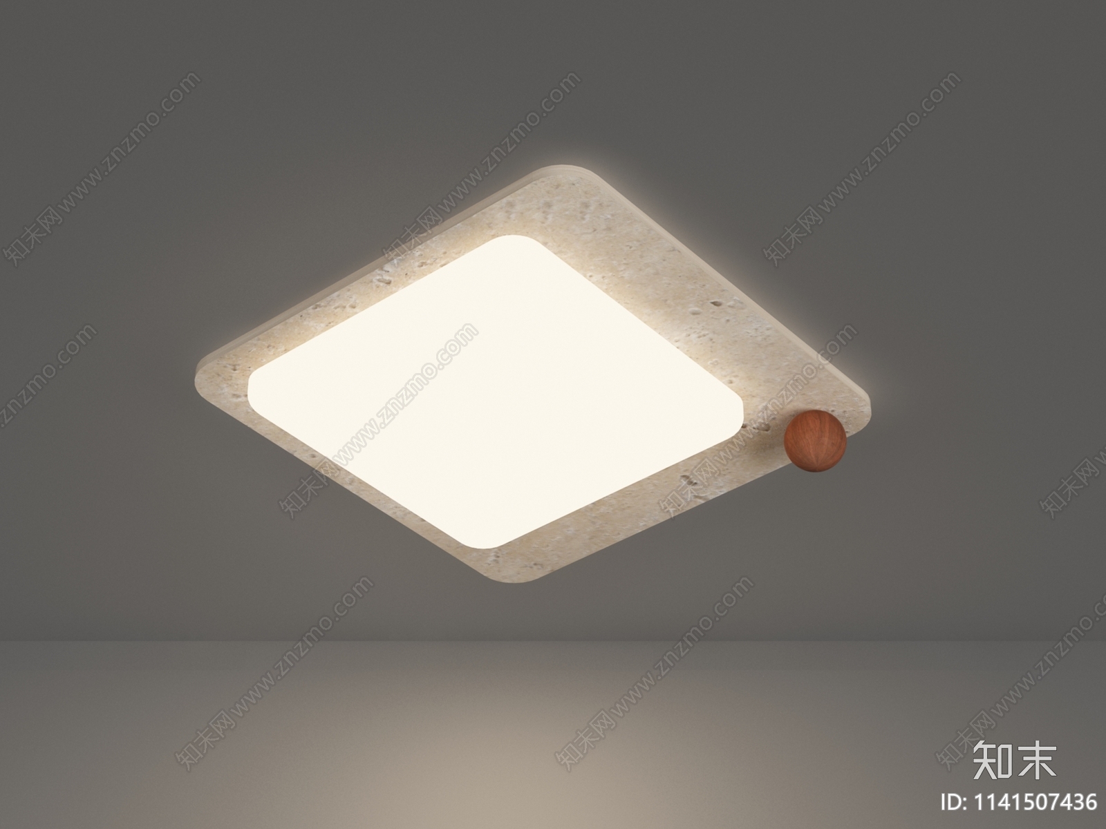 侘寂黄洞石吸顶灯3d模型下载【id1141507436】知末3d模型网