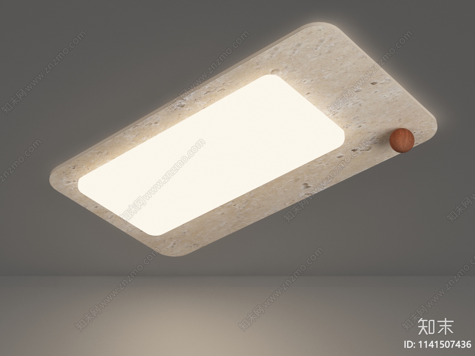 侘寂黄洞石吸顶灯3d模型下载【id1141507436】知末3d模型网