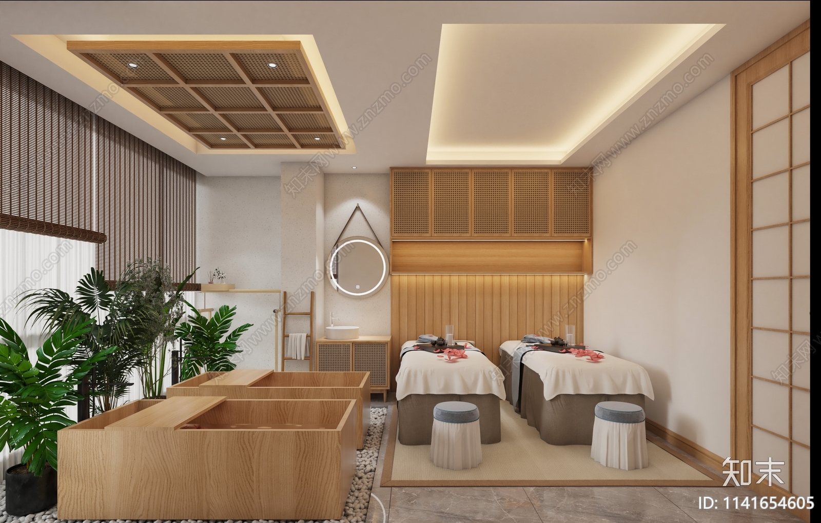 日式美容spa店包厢3d模型下载【id1141654605】知末3d模型网