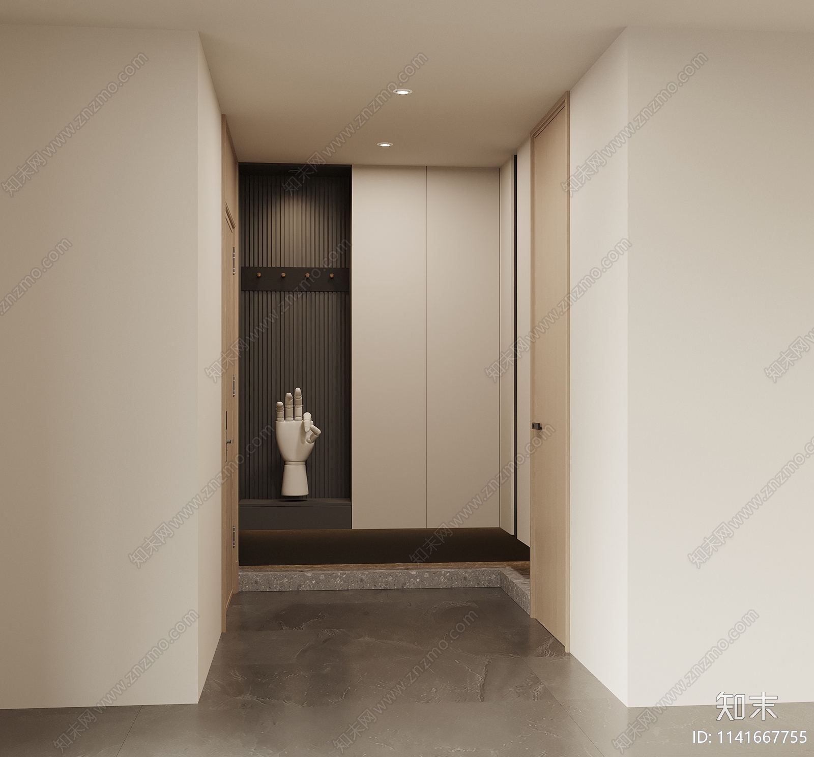 现代入户玄关柜3d模型下载【id1141667755】知末3d模型网