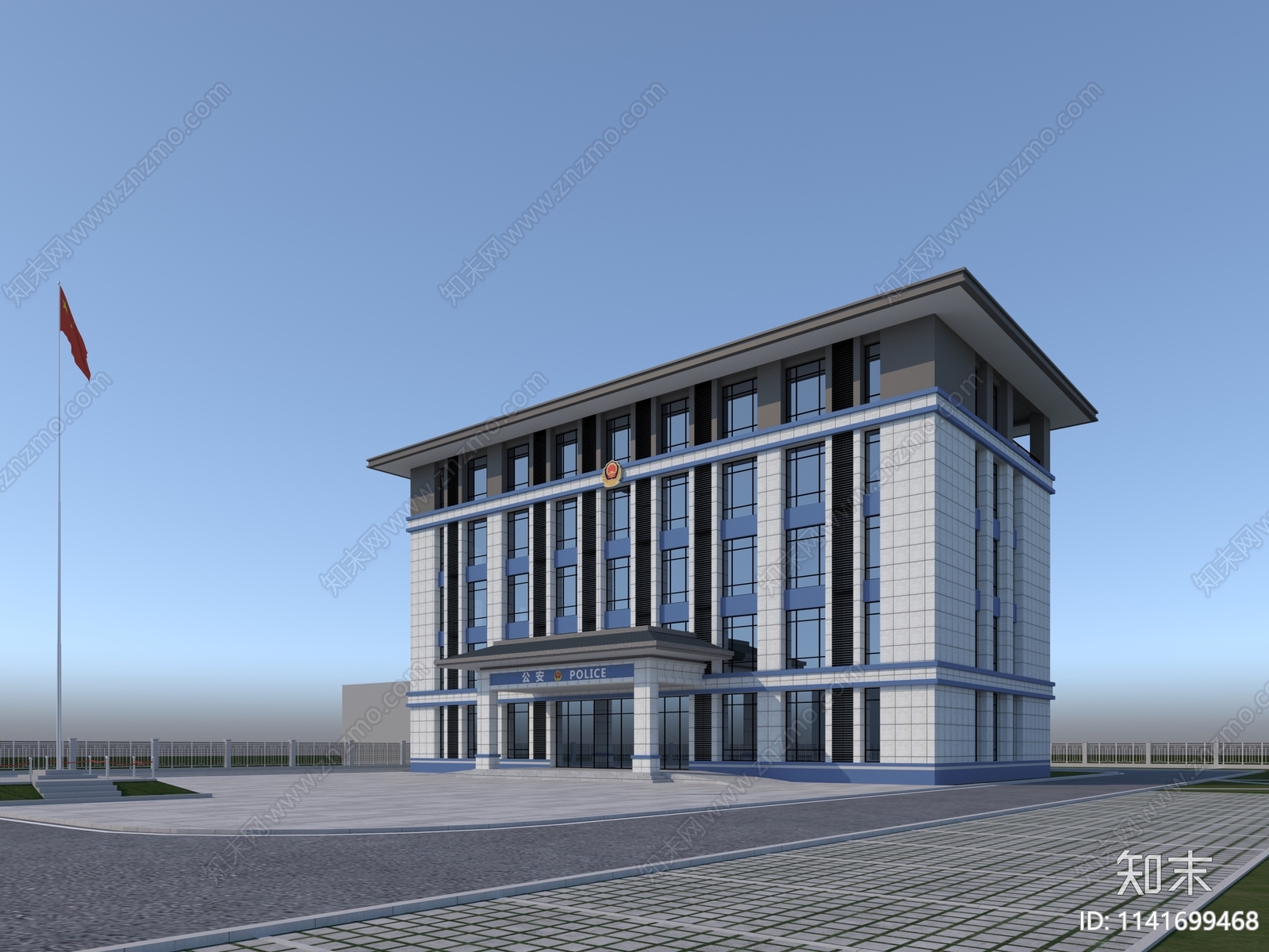 现代公安派出所3d模型下载【id1141699468】知末3d模型网
