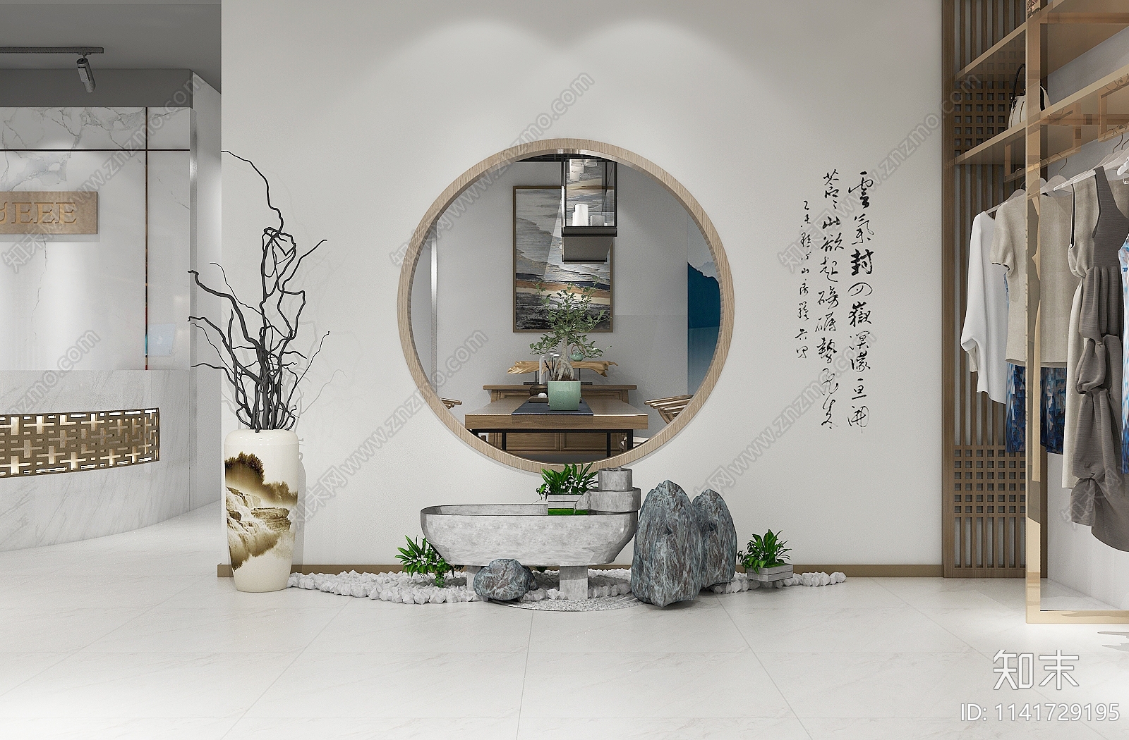 新中式服装鞋店3d模型下载【id1141729195】知末3d模型网