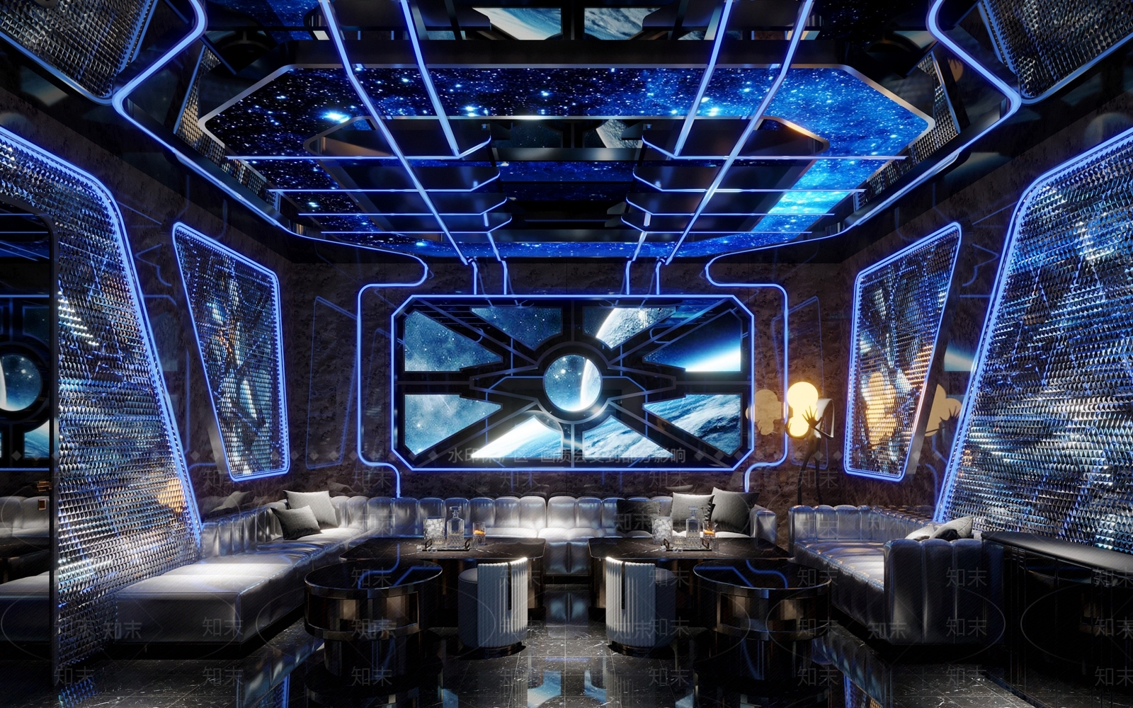 现代太空主题KTV包厢3D模型下载【ID:1141755820】_知末3d模型网