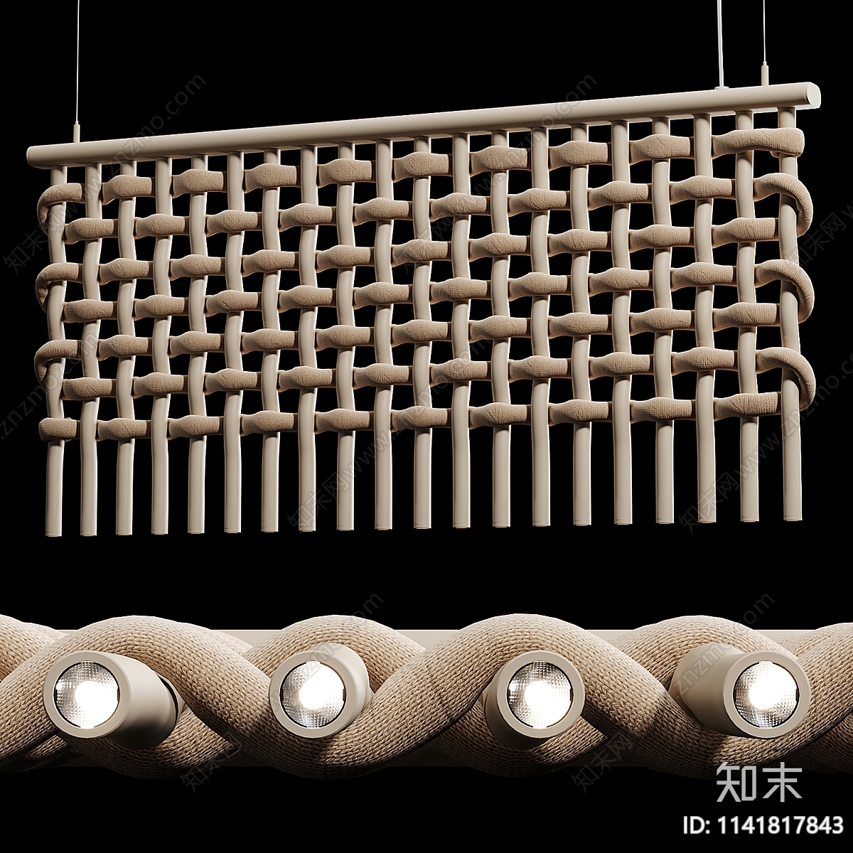 现代编织吊灯3d模型下载【id1141817843】知末3d模型网