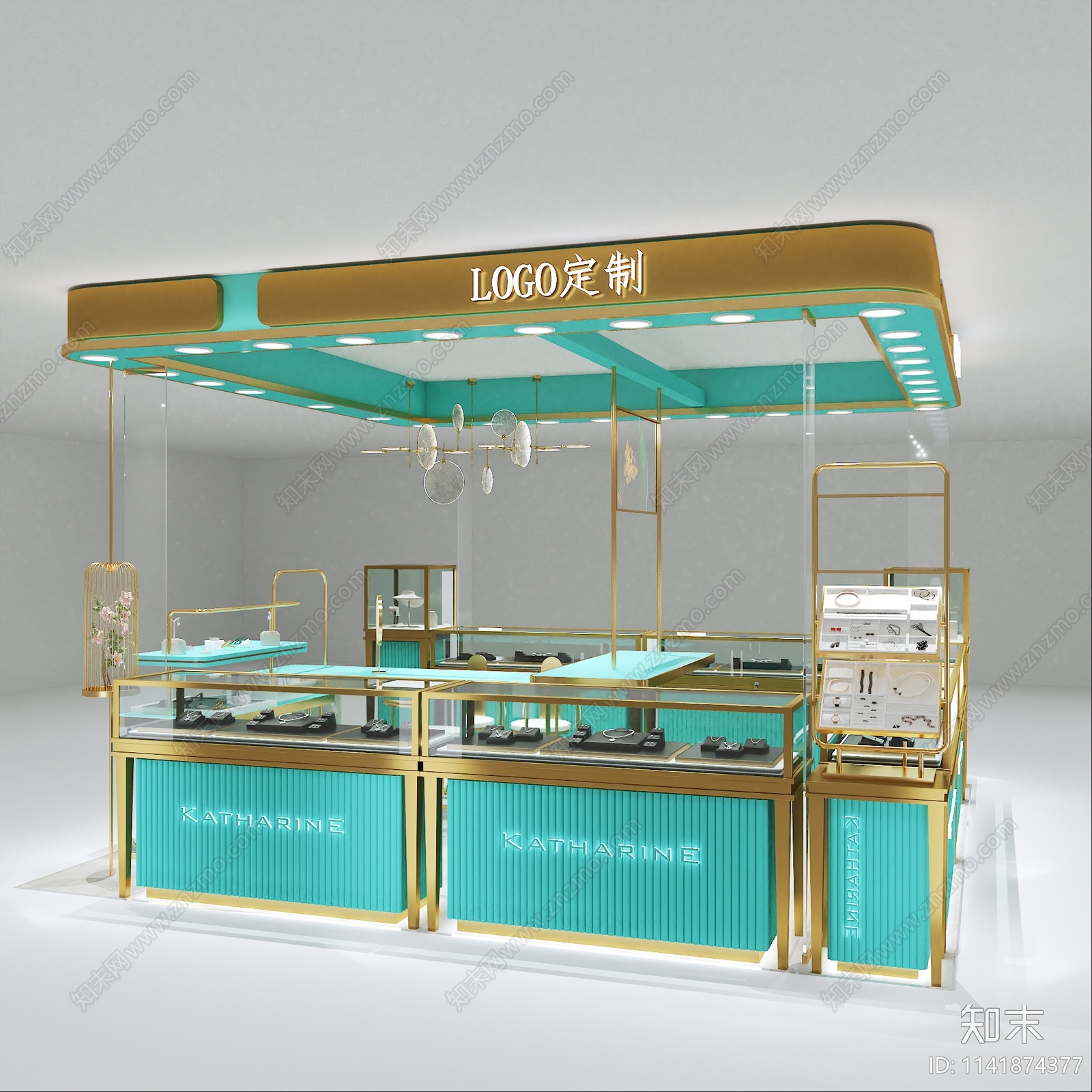 现代时尚珠宝店柜台3d模型下载【id1141874377】知末3d模型网